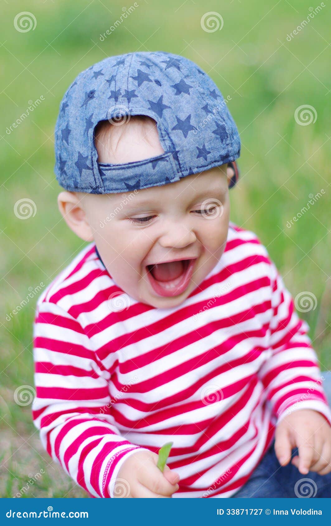Happy Laughing Baby in Summer Stock Image - Image of happy, laughing ...