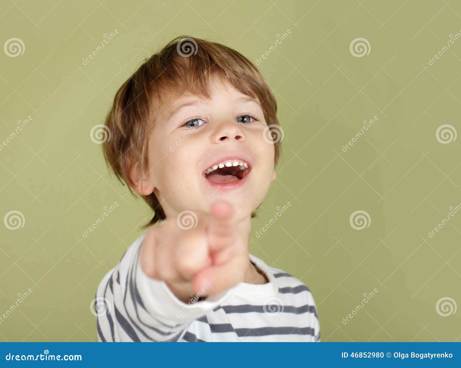 Happy Laughing Child Pointing Stock Photo - Image of straight, child ...