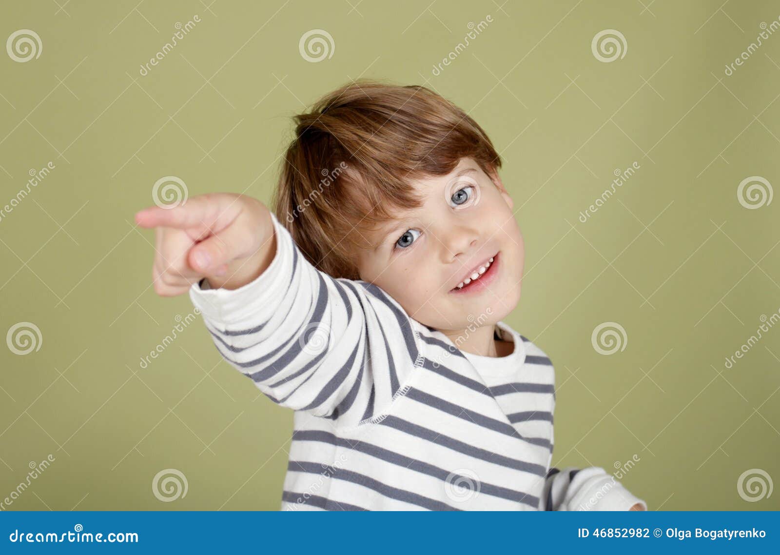 Happy Laughing Child Pointing Stock Photo - Image of standing, happy ...