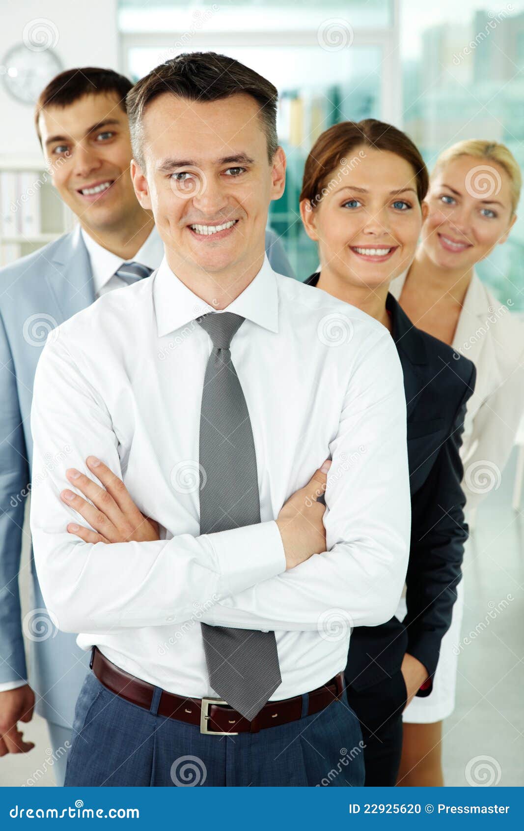 Happy leader stock photo. Image of emotion, crossed, businesspeople ...