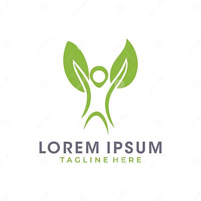 Happy Leaf Eco Man Logo stock vector. Illustration of idea - 149165423