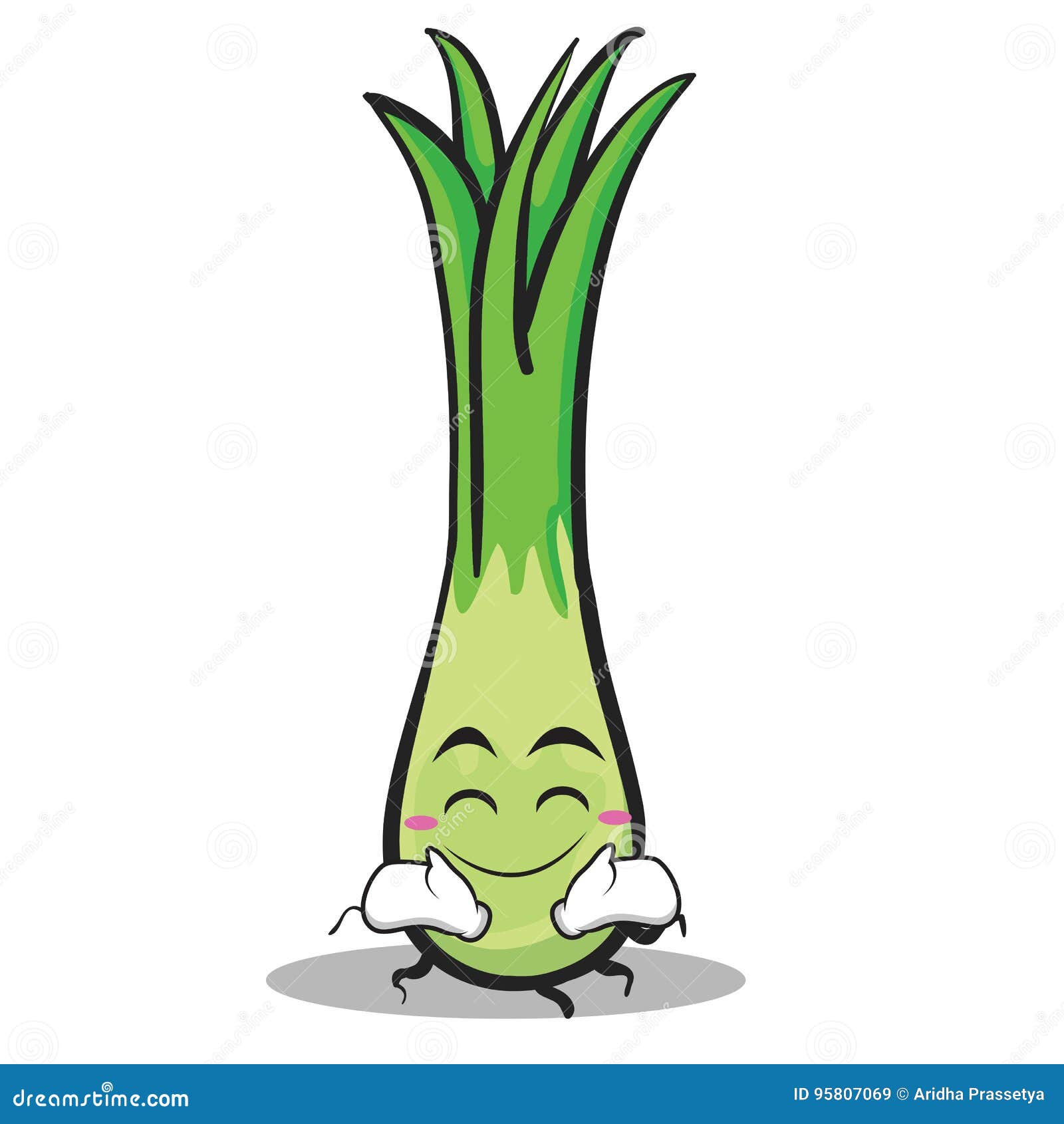 Happy Leek Character Cartoon Stock Vector - Illustration of vegetable ...
