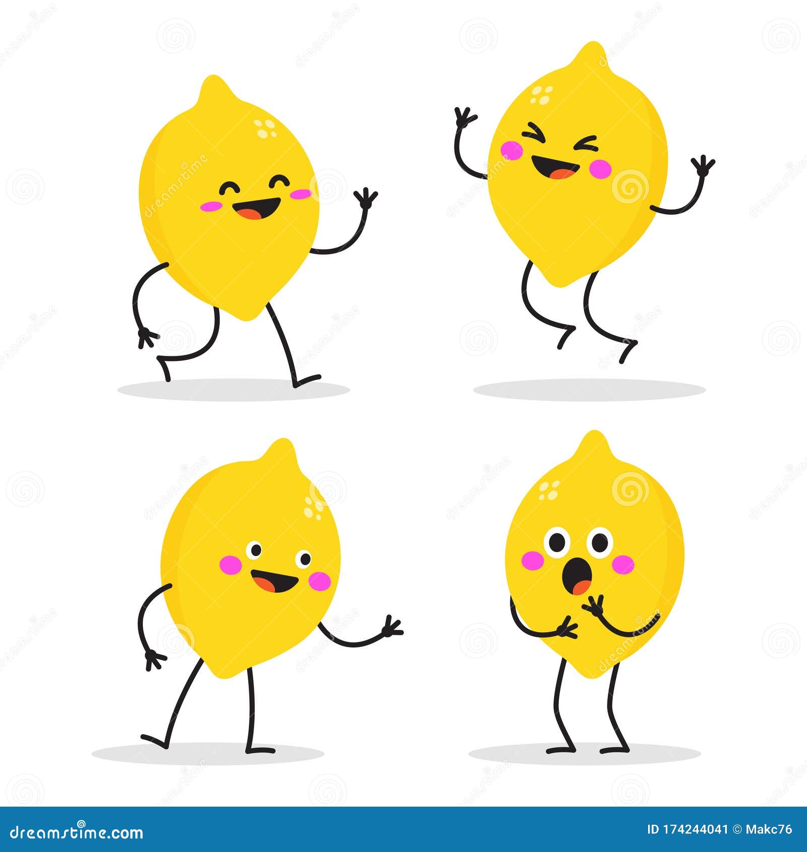 Happy Lemon Simple Clean Cartoon Illustration | CartoonDealer.com #73667393