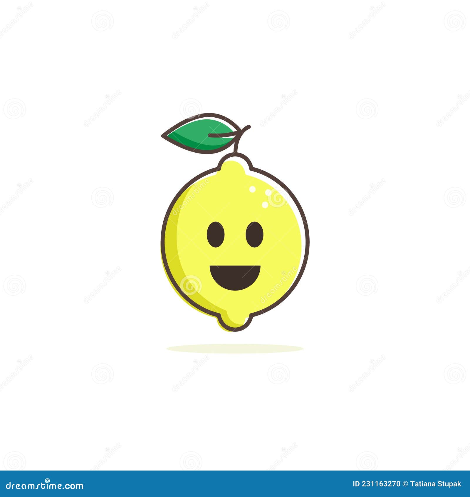Lemon Smile Emoticon Cartoon Set Character. Different Moods Lemon ...