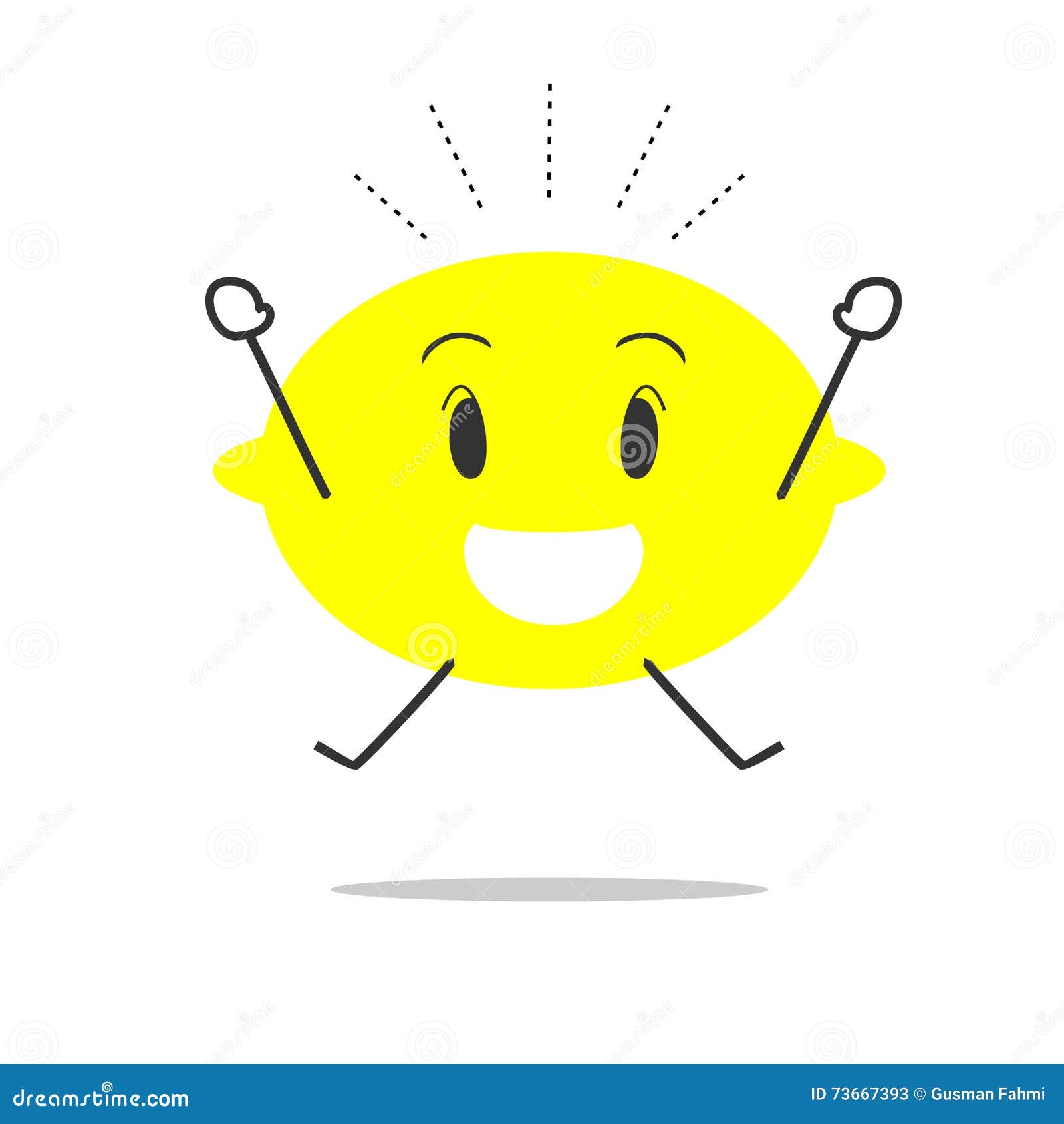 Happy Lemon Simple Clean Cartoon Illustration Stock Vector ...