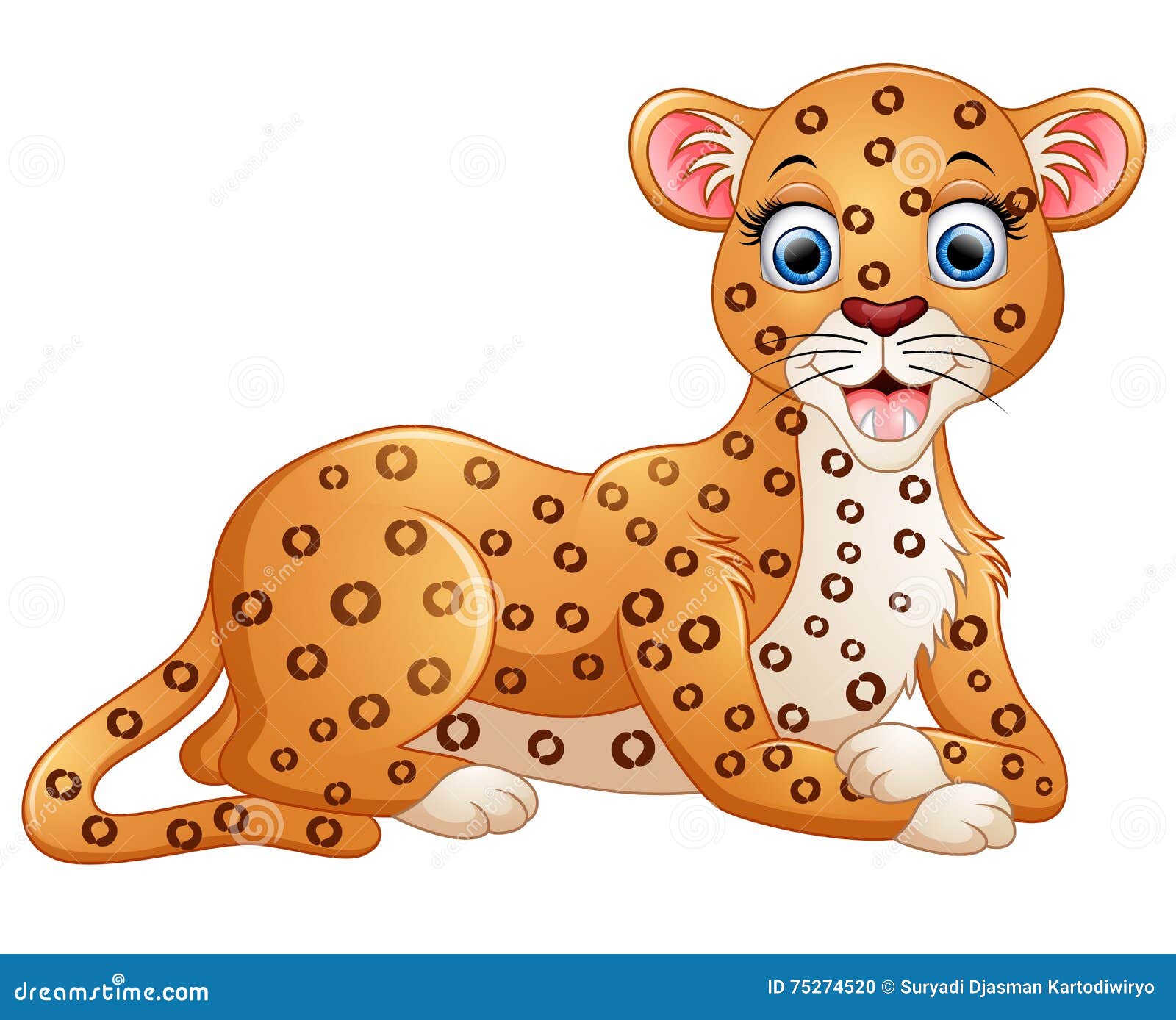 Happy Leopard Cartoon Lay Down Stock Vector - Illustration of panther ...