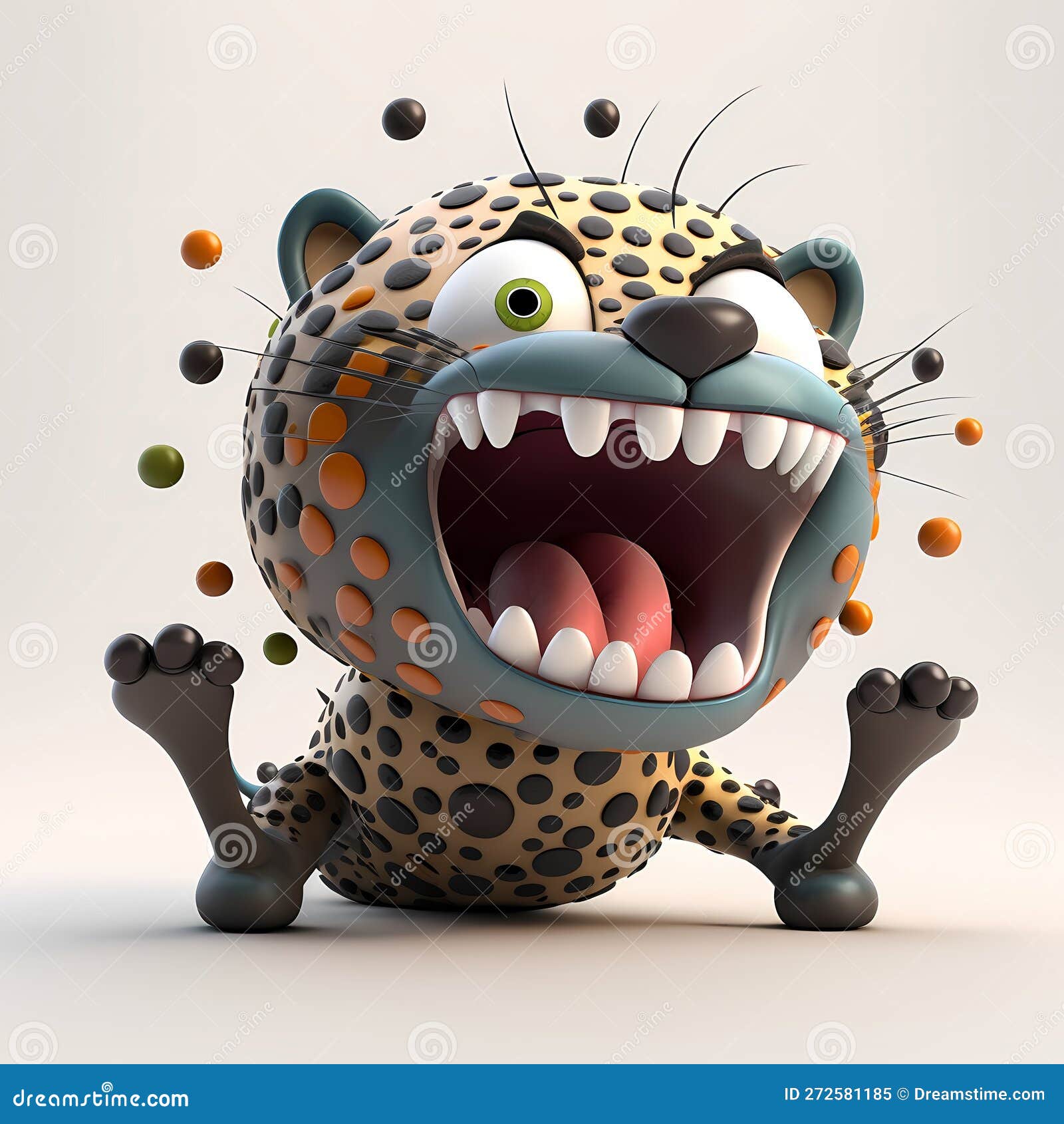 Happy Leopard Cartoon. Generative AI Stock Illustration - Illustration ...