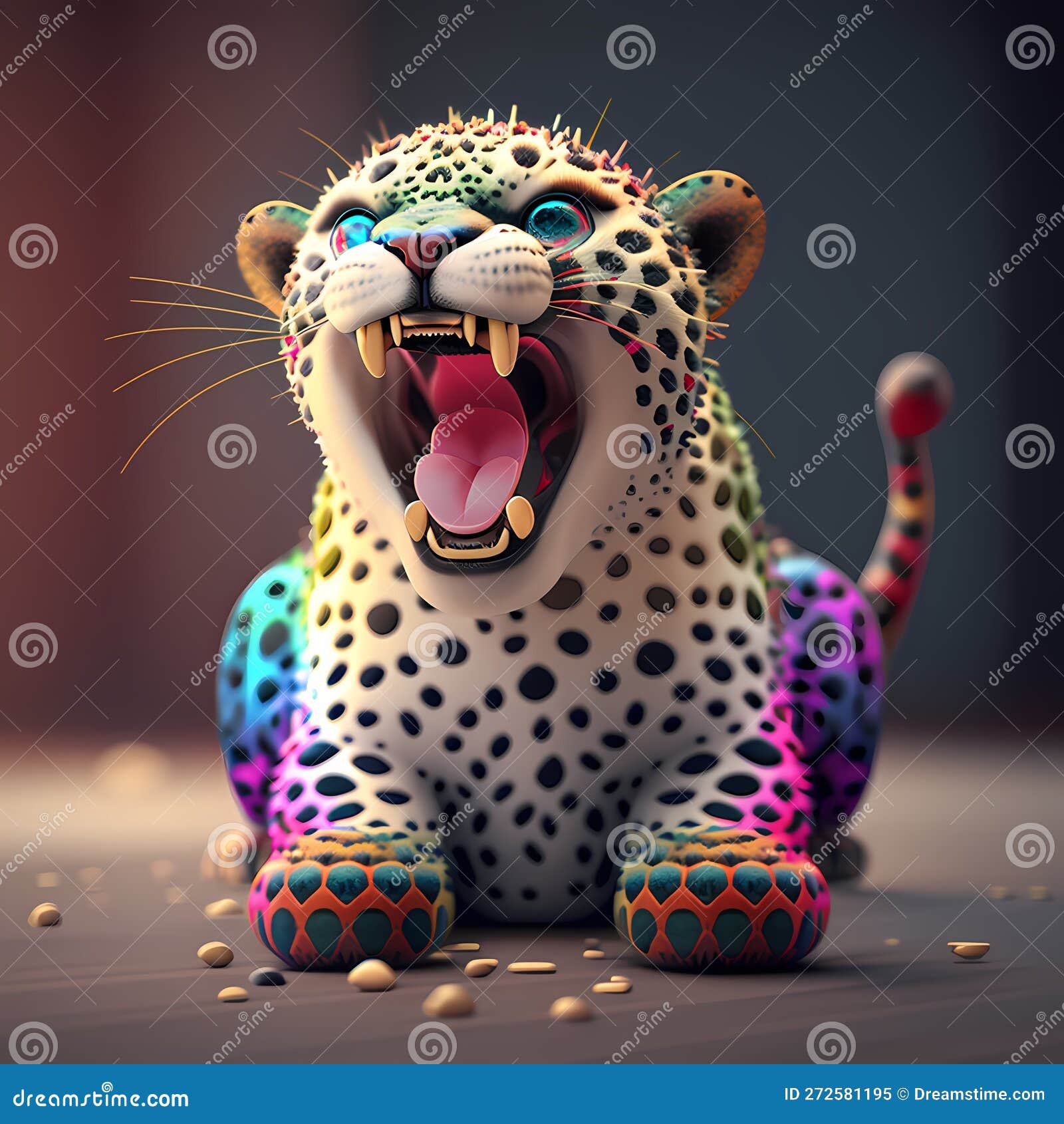 Screaming Mad Leopard Or Panther For Tattoo Or Label. Roaring Beast ...