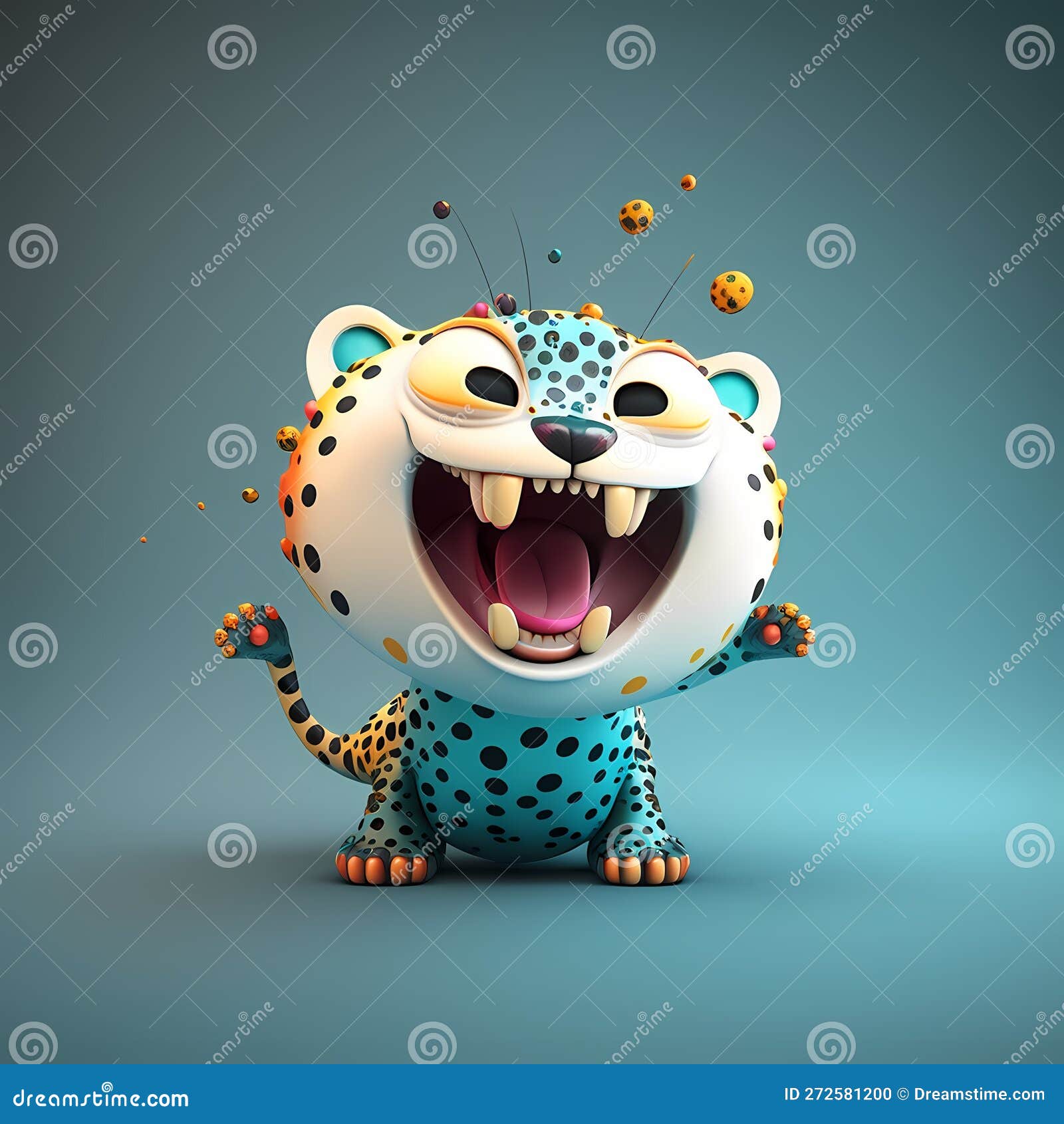Happy Leopard Cartoon. Generative AI Stock Illustration - Illustration ...