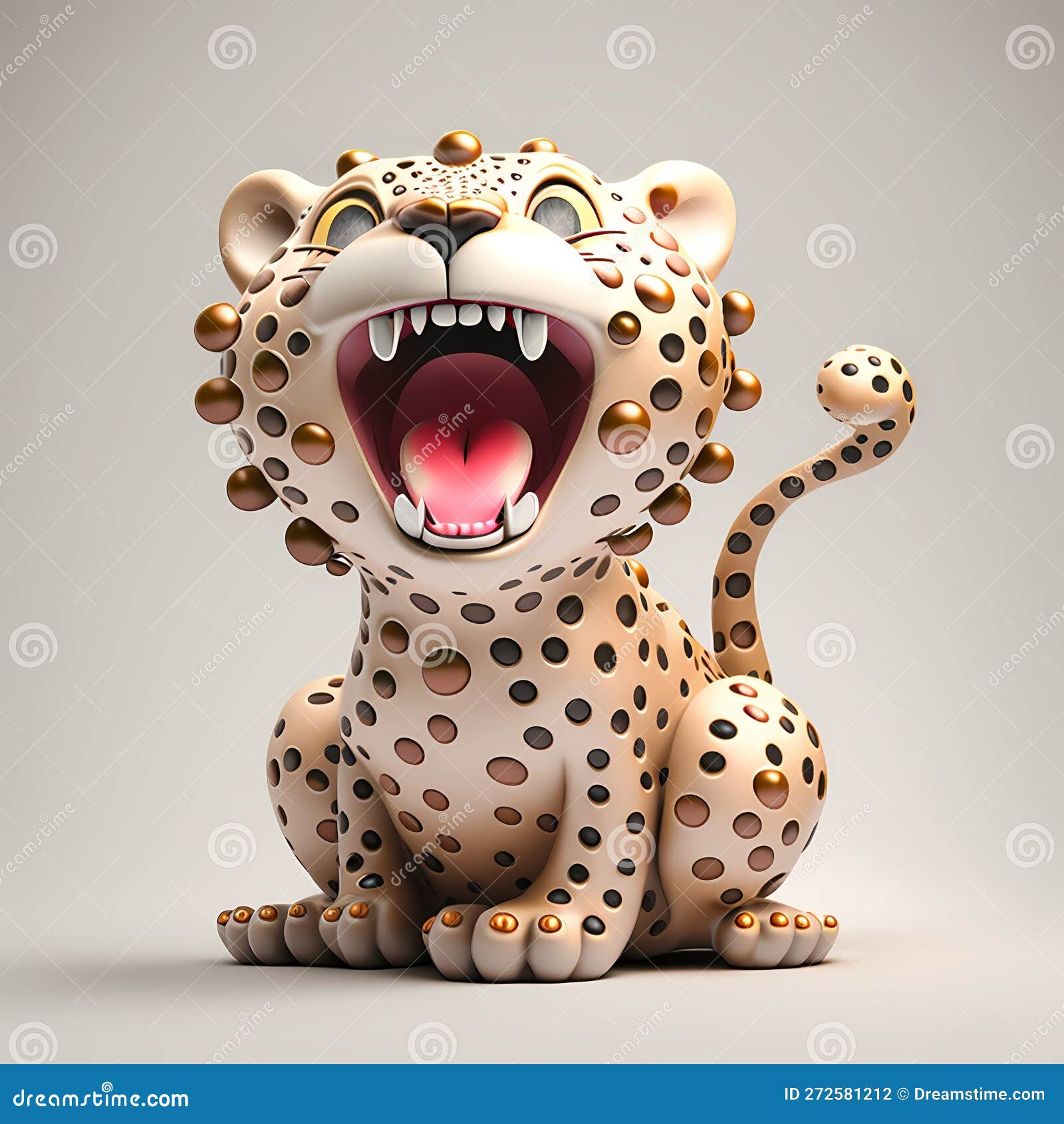 Happy Leopard Cartoon. Generative AI Stock Illustration - Illustration ...