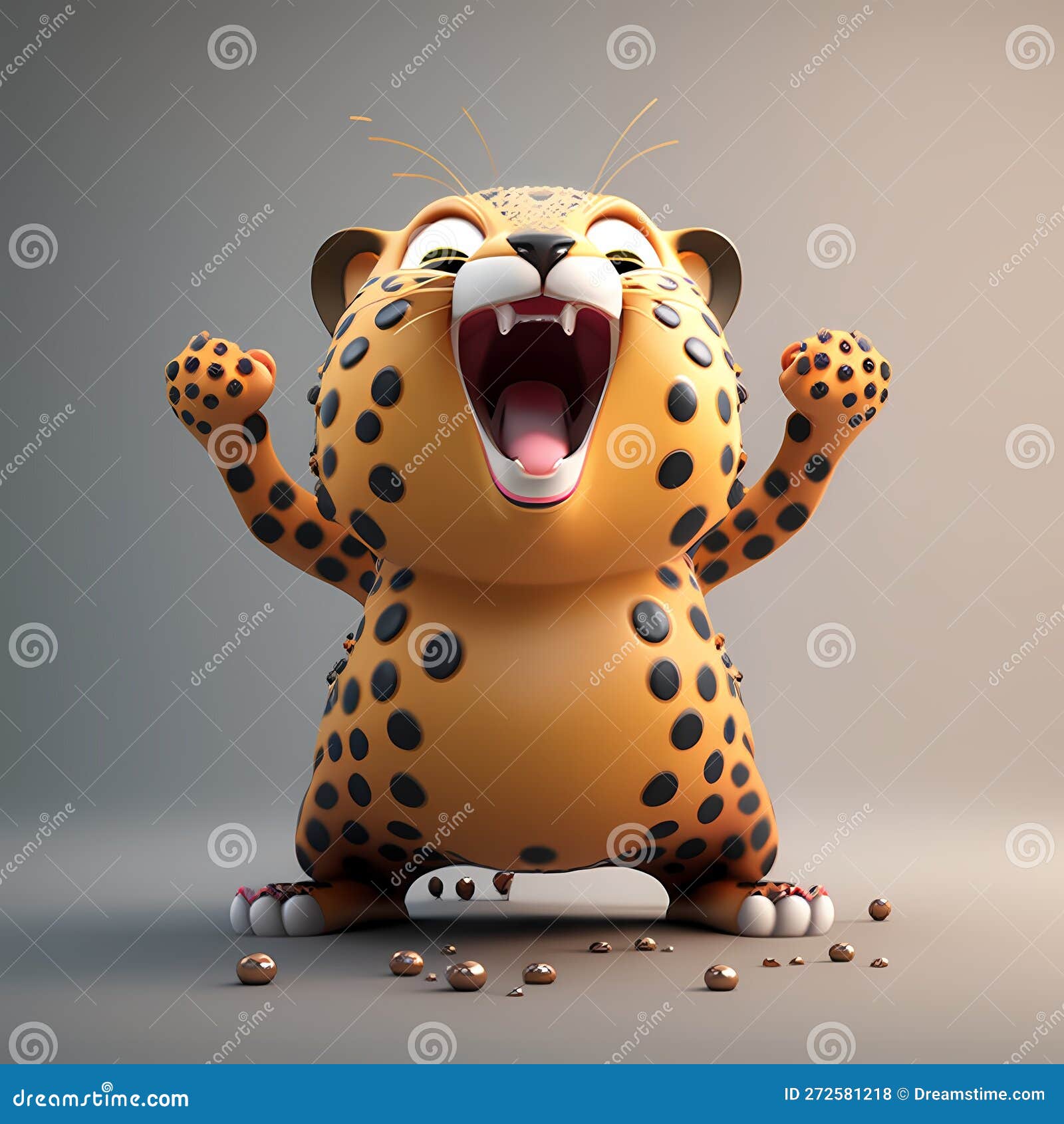 Happy Leopard Cartoon. Generative AI Stock Illustration - Illustration ...