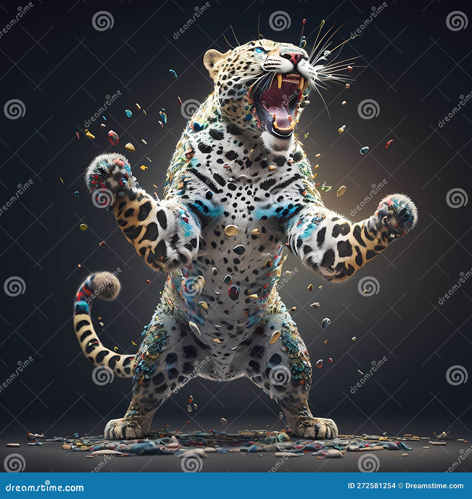 Happy Leopard Cartoon. Generative AI Stock Illustration - Illustration ...