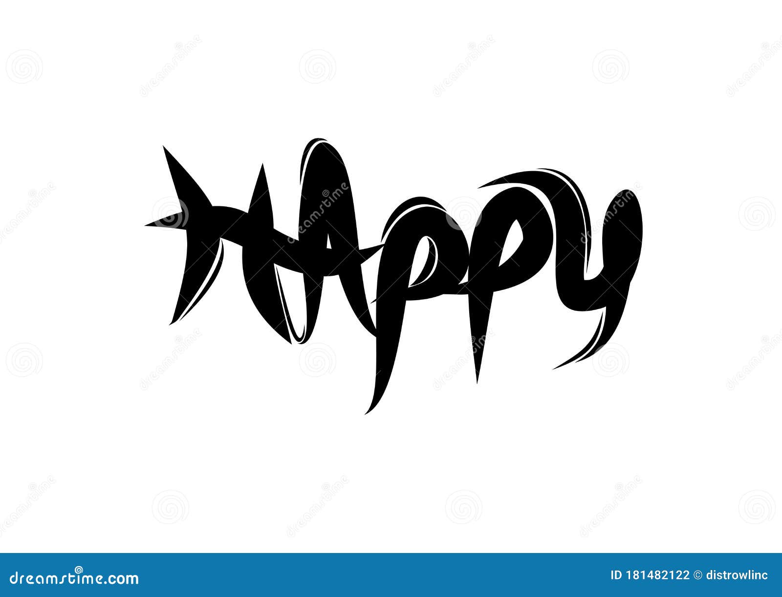 Happy Lettering Text. Modern Calligraphy Style Vector Illustration ...