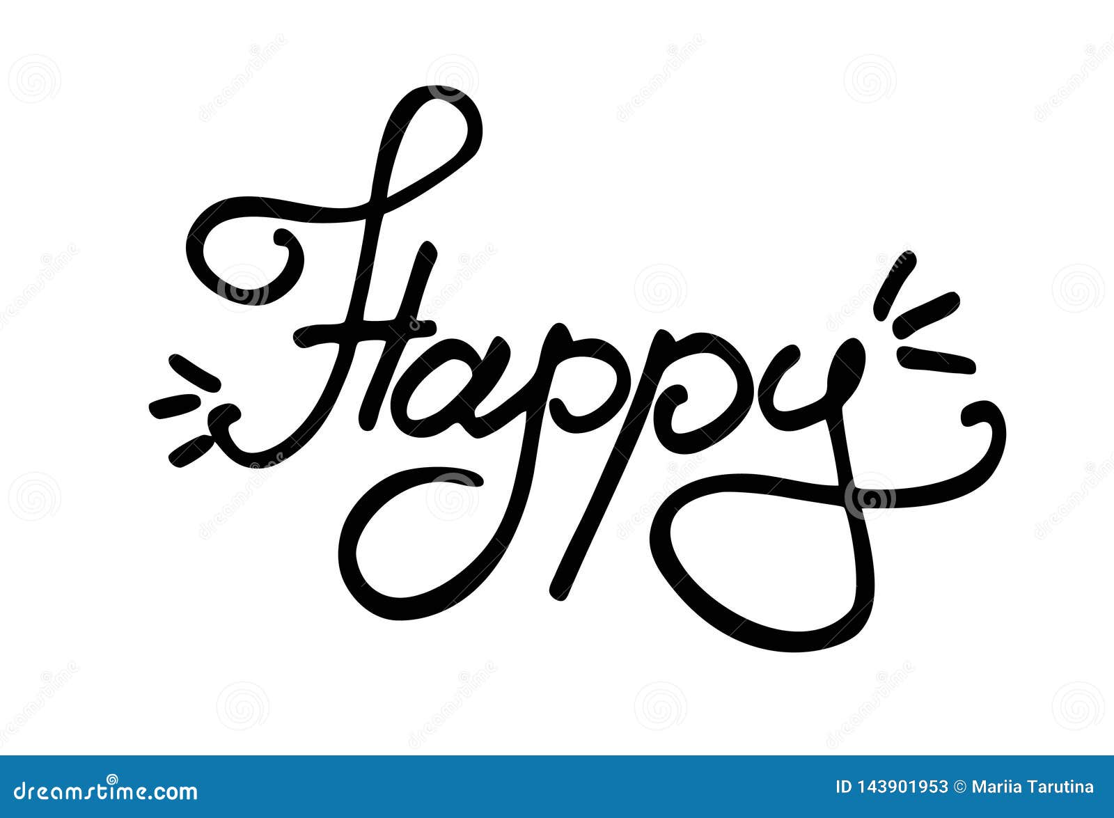 Happy Lettering on a White Background Stock Vector - Illustration of ...