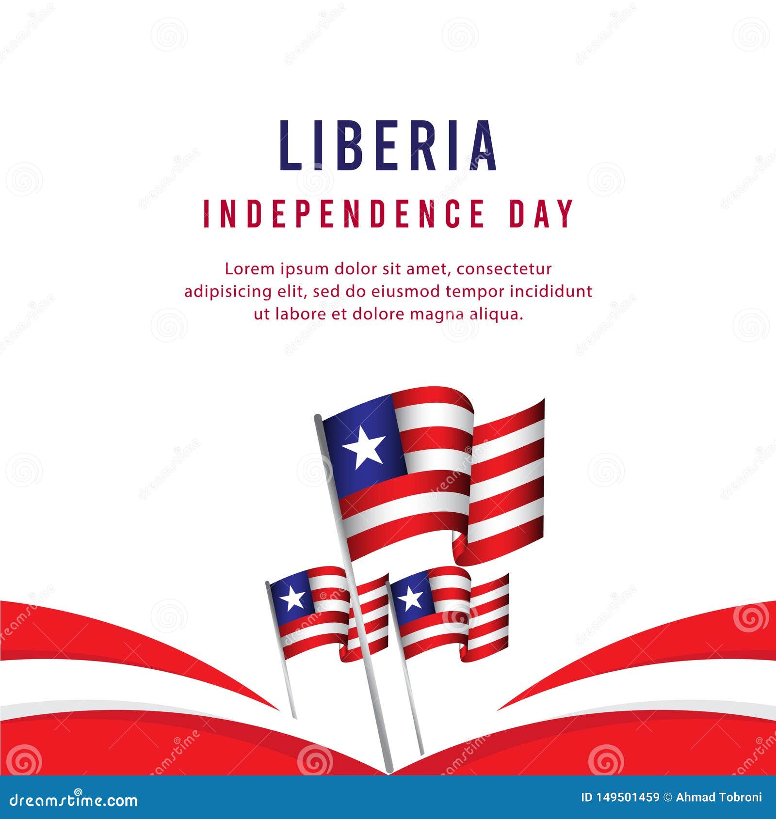 Happy Liberia Independence Day Celebration Poster Vector Template ...