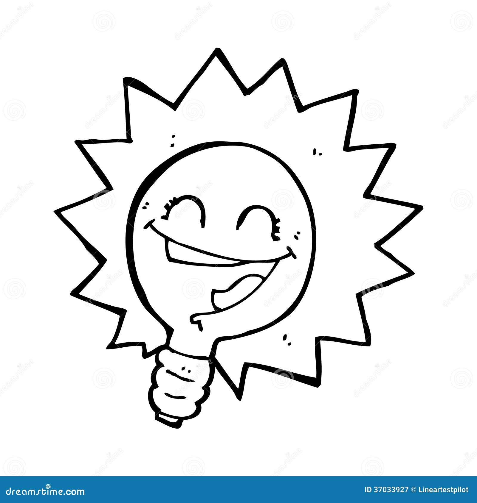 Happy light bulb cartoon stock illustration. Illustration of clip ...