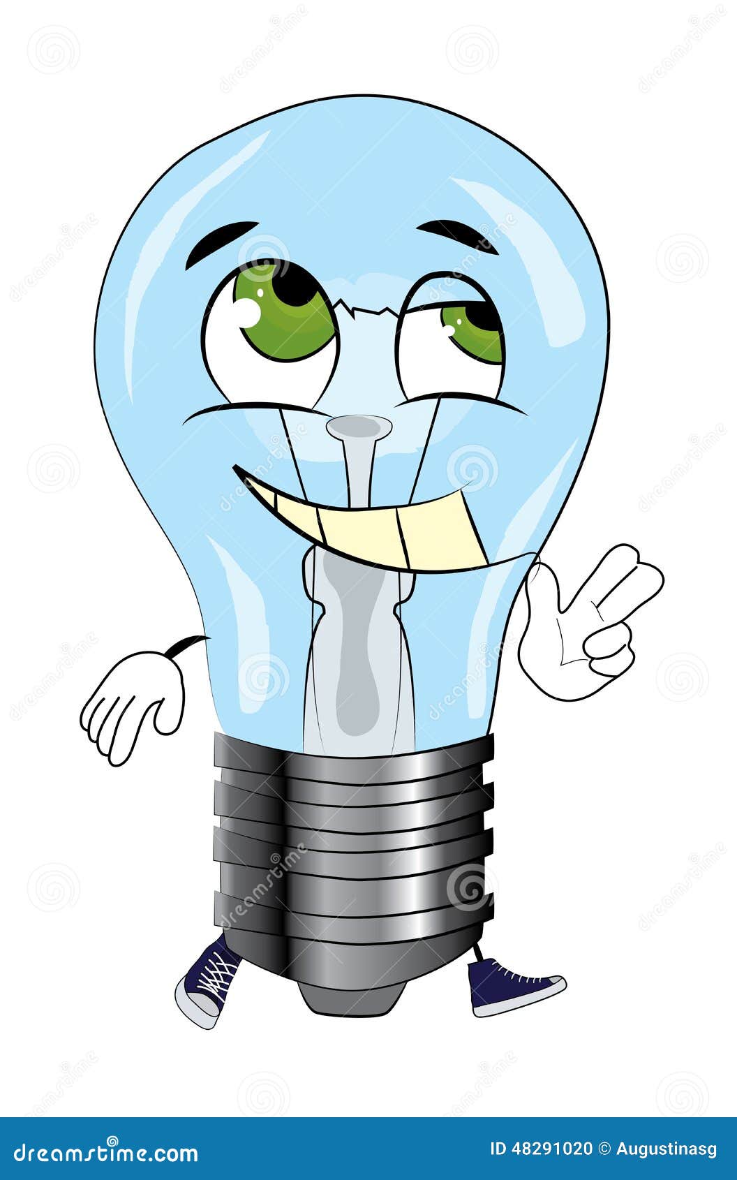Happy light bulb cartoon stock illustration. Illustration of smile ...