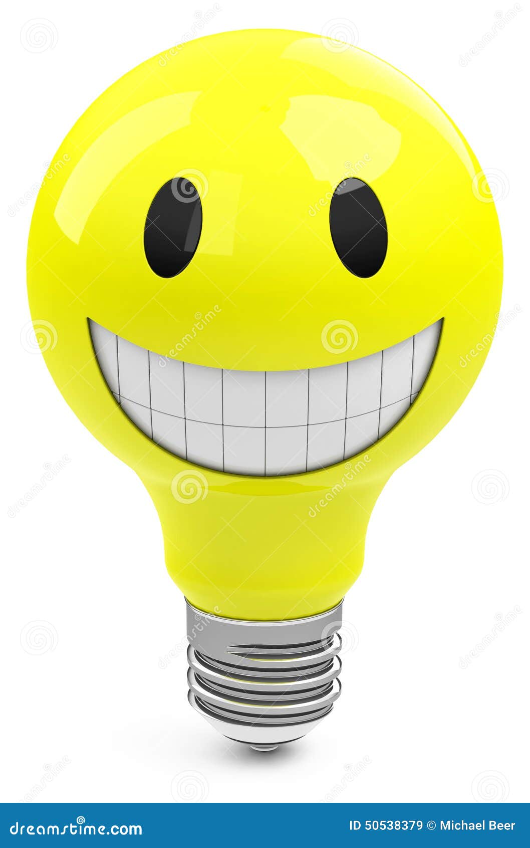 The happy light bulb stock illustration. Illustration of business ...
