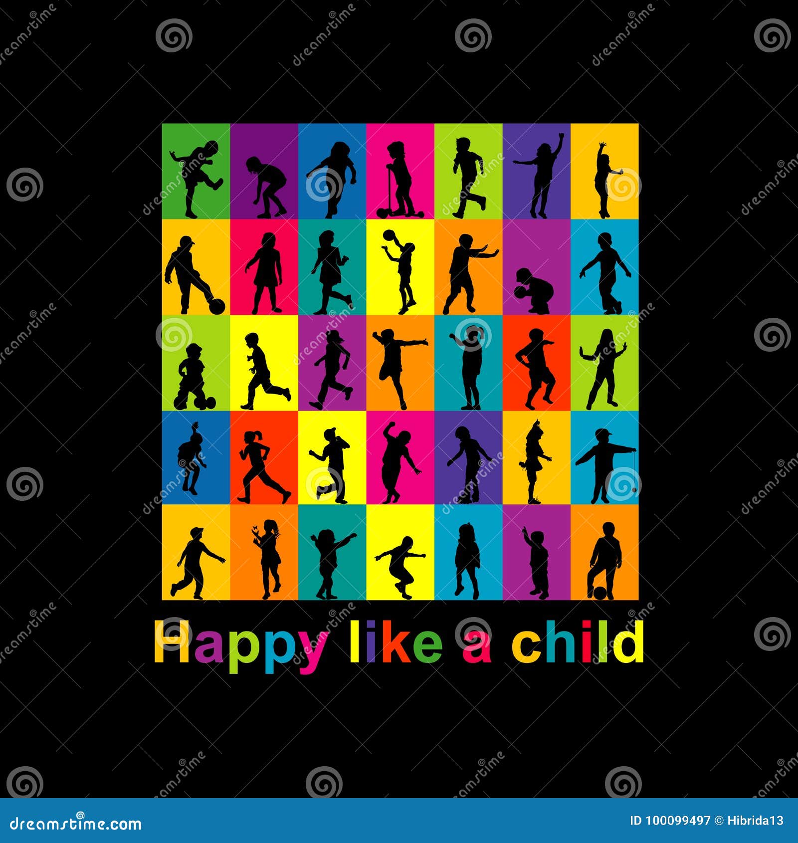 Happy like a child concept stock vector. Illustration of fashion ...