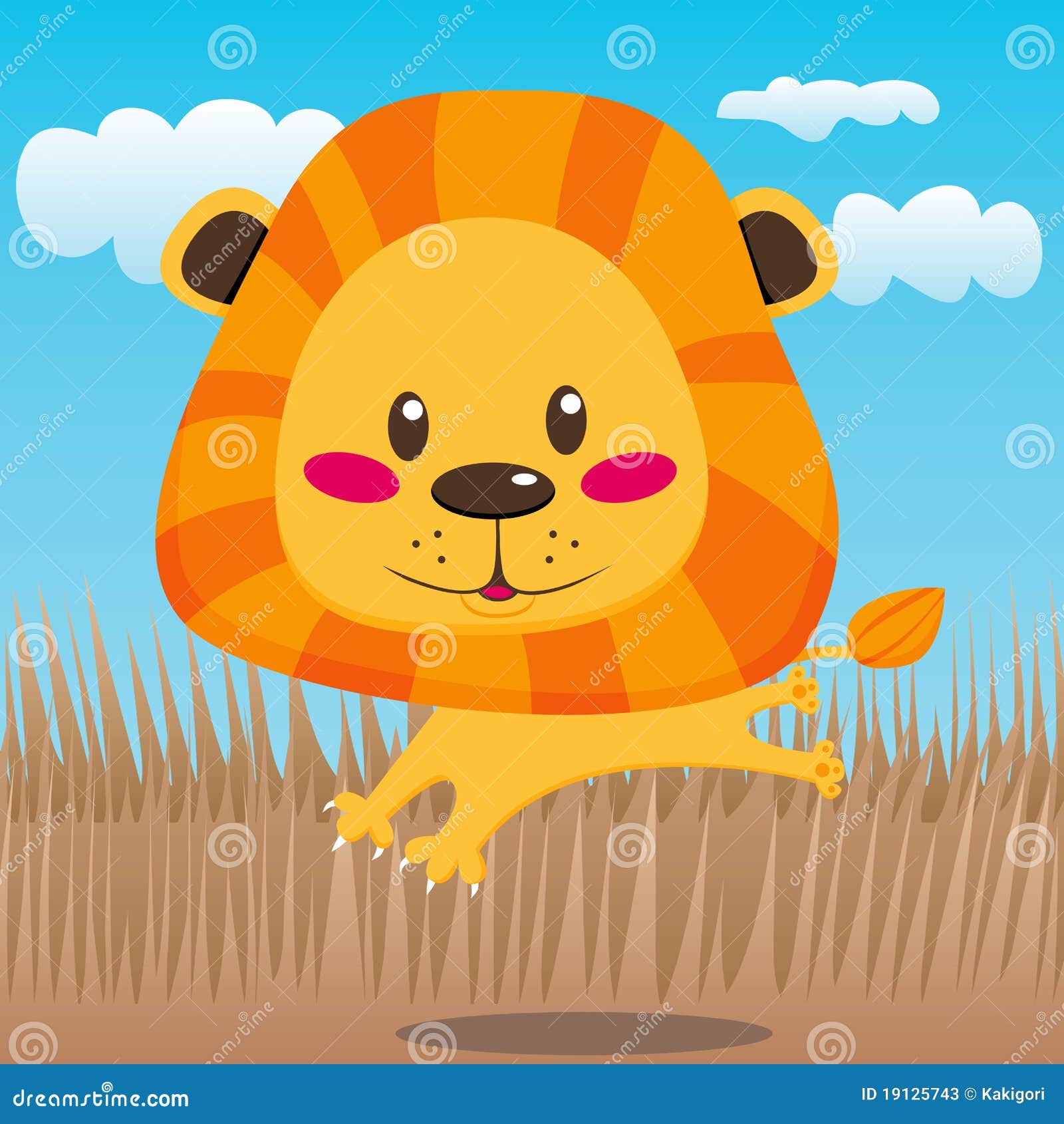 Happy Lion stock vector. Illustration of mammal, lion - 19125743