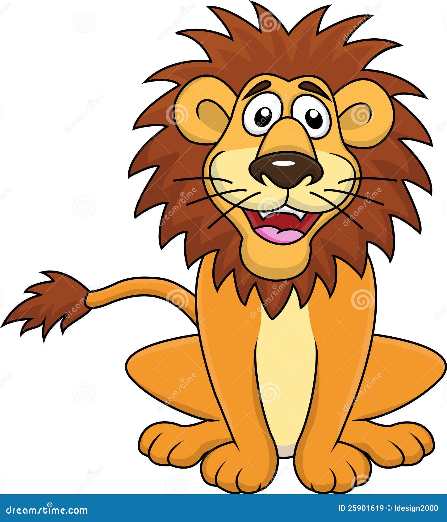 Happy lion cartoon stock vector. Illustration of lion - 25901619