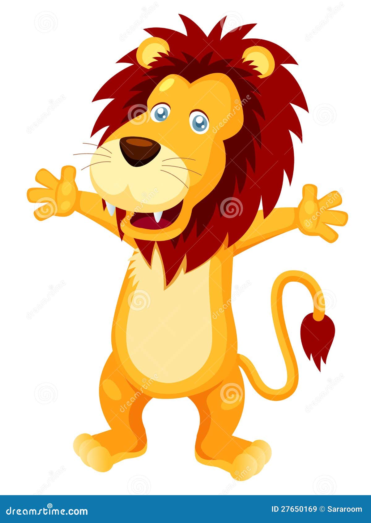 Happy Lion Cartoon Jumping Vector Illustration | CartoonDealer.com ...