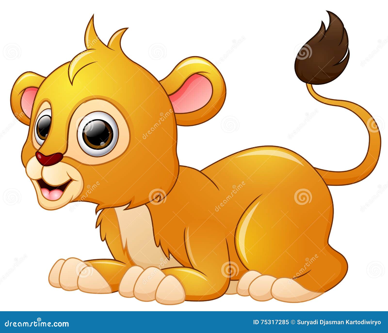 Happy Lion Cartoon Lay Down Stock Vector - Illustration of character ...