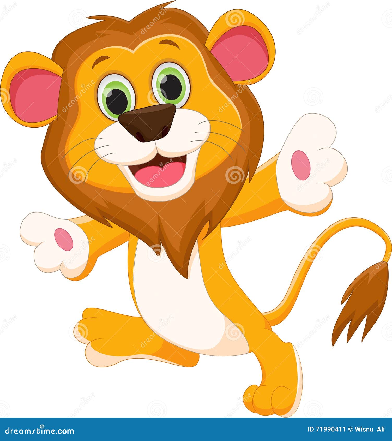 Happy lion cartoon stock vector. Illustration of africa - 71990411