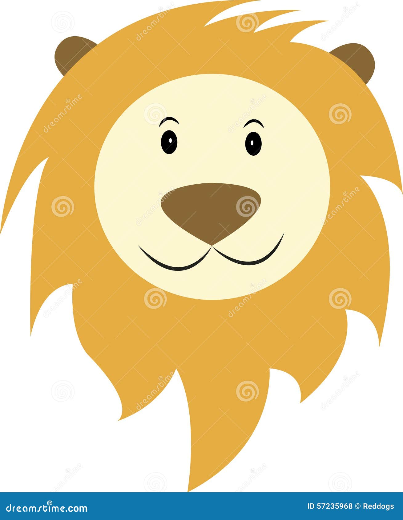 Happy lion stock vector. Illustration of orange, smile - 57235968