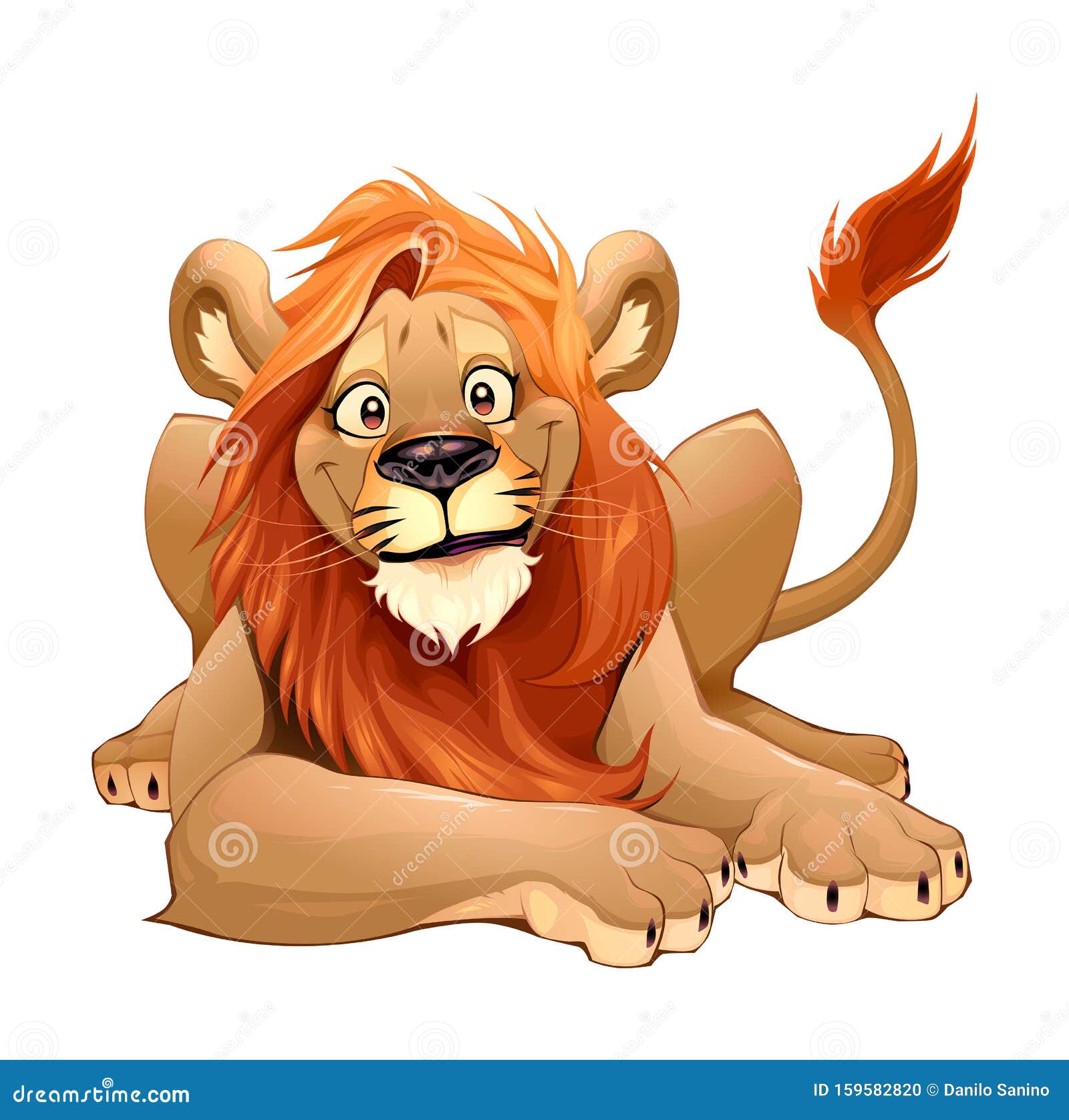 Happy Lion smiling stock vector. Illustration of graphic - 159582820