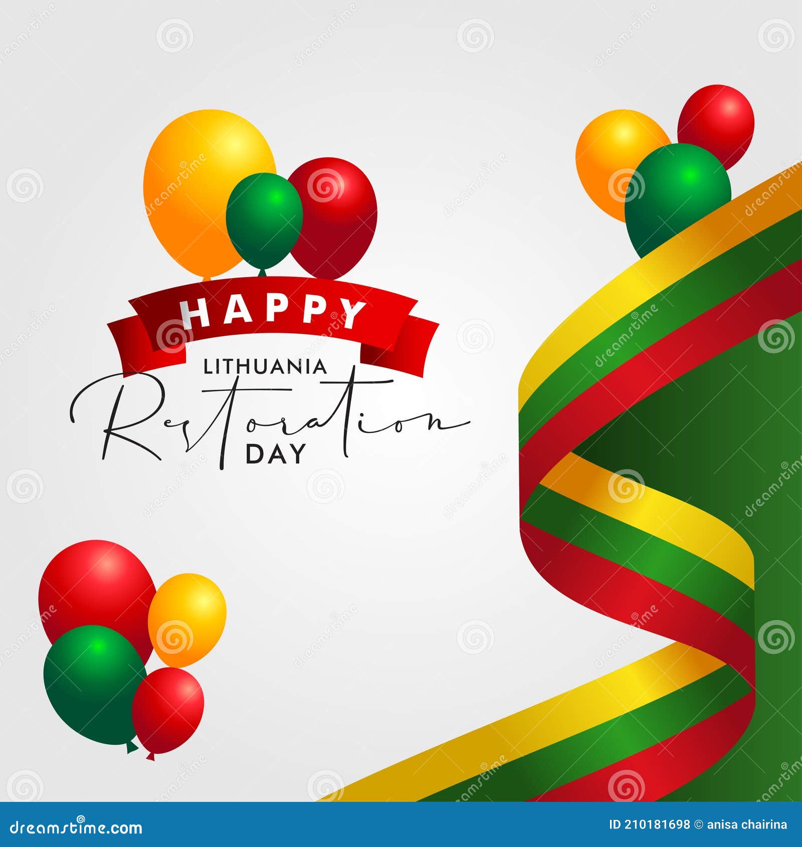 Happy Lithuania Restoration Day Vector Design Template Background Stock ...
