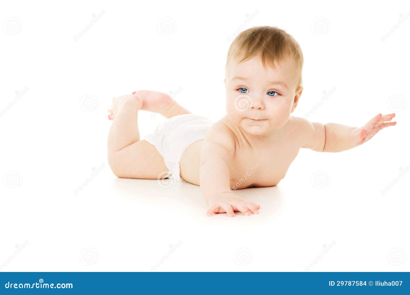 Happy Little Baby Study Crawling Stock Photo - Image of cheerful, happy ...