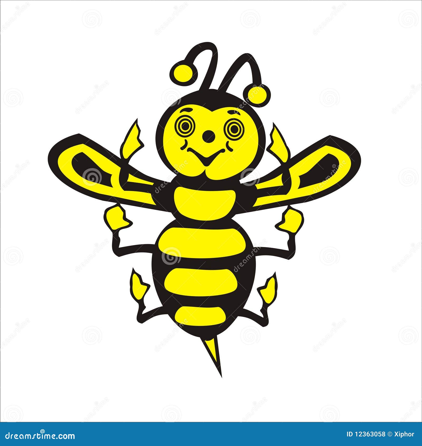 Happy Little Bee. stock vector. Illustration of nectar - 12363058