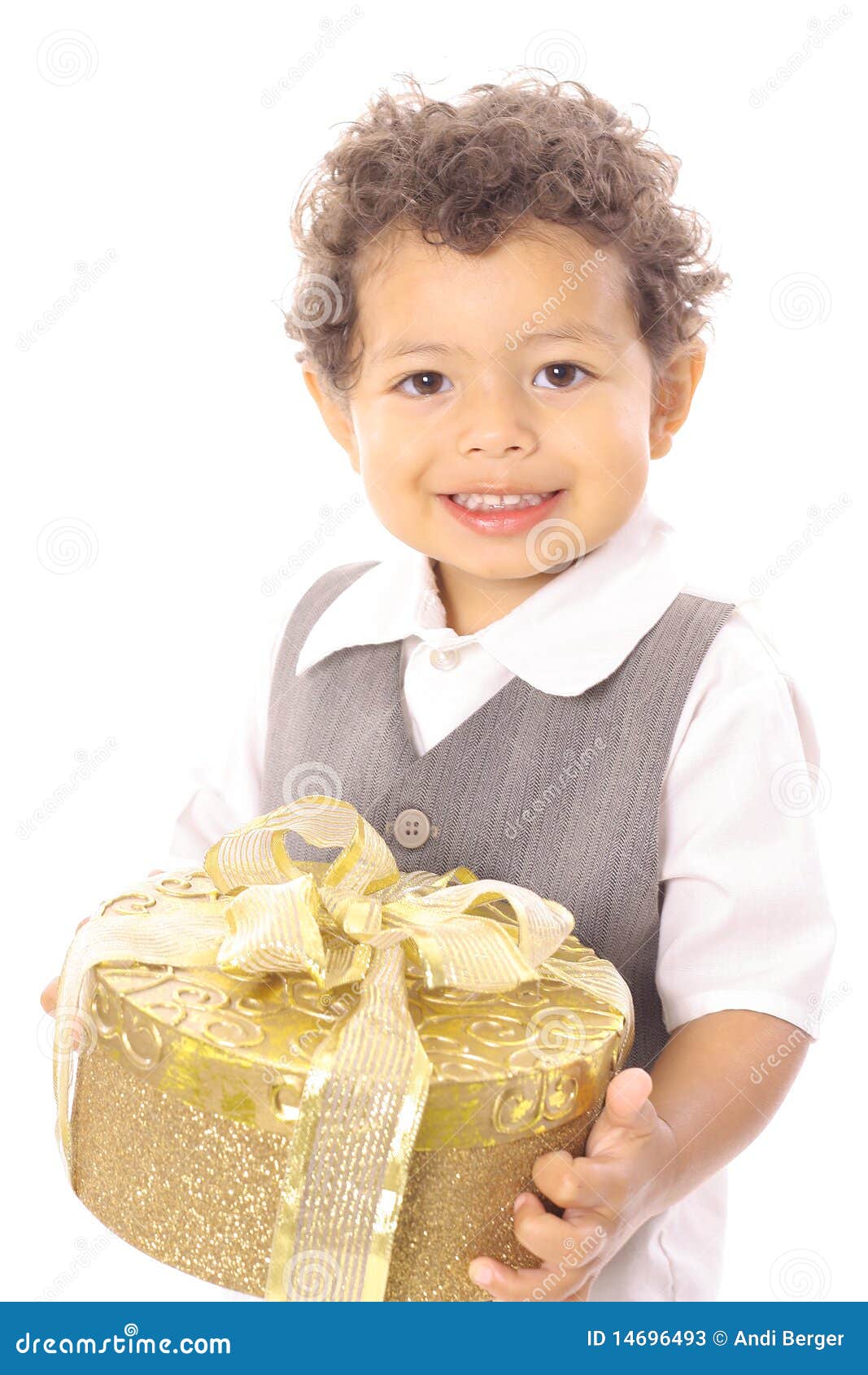 Happy Little Boy Carrying a Gift Stock Image - Image of newborn, born ...