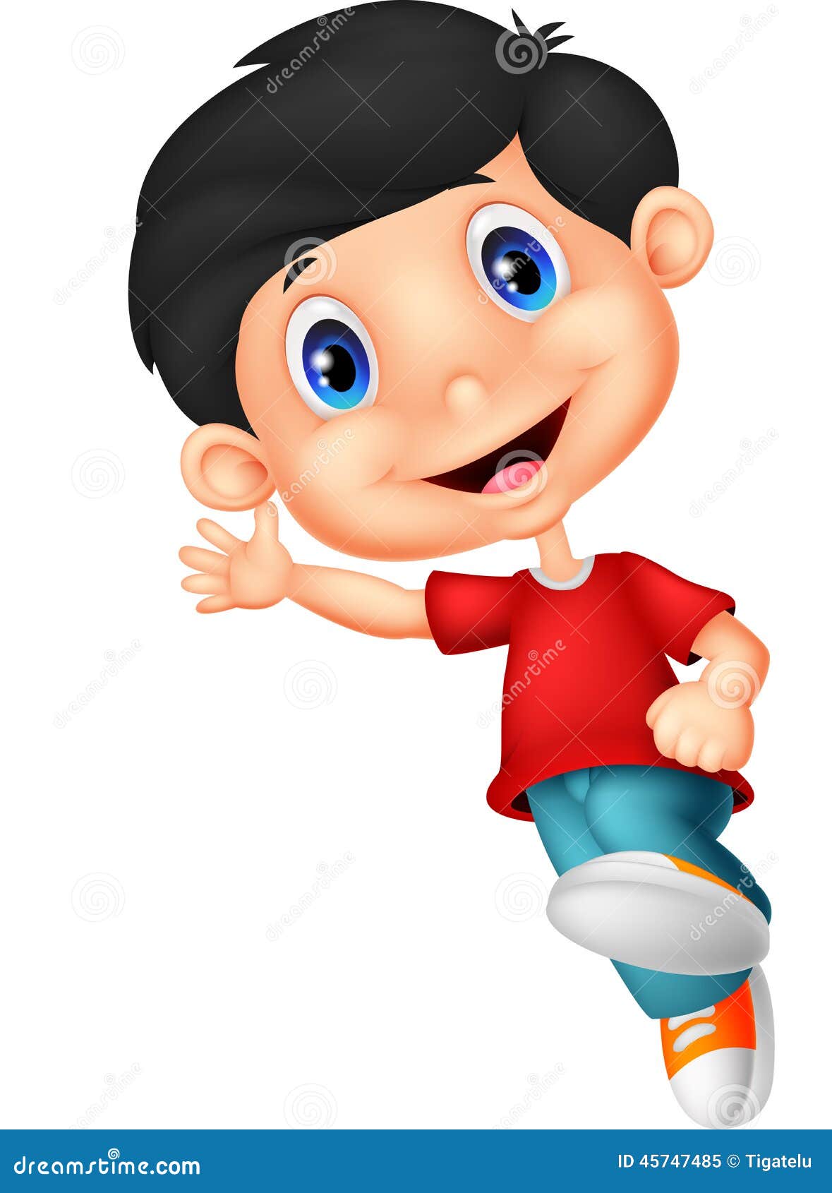 Happy little boy cartoon stock vector. Illustration of hairstyle - 45747485