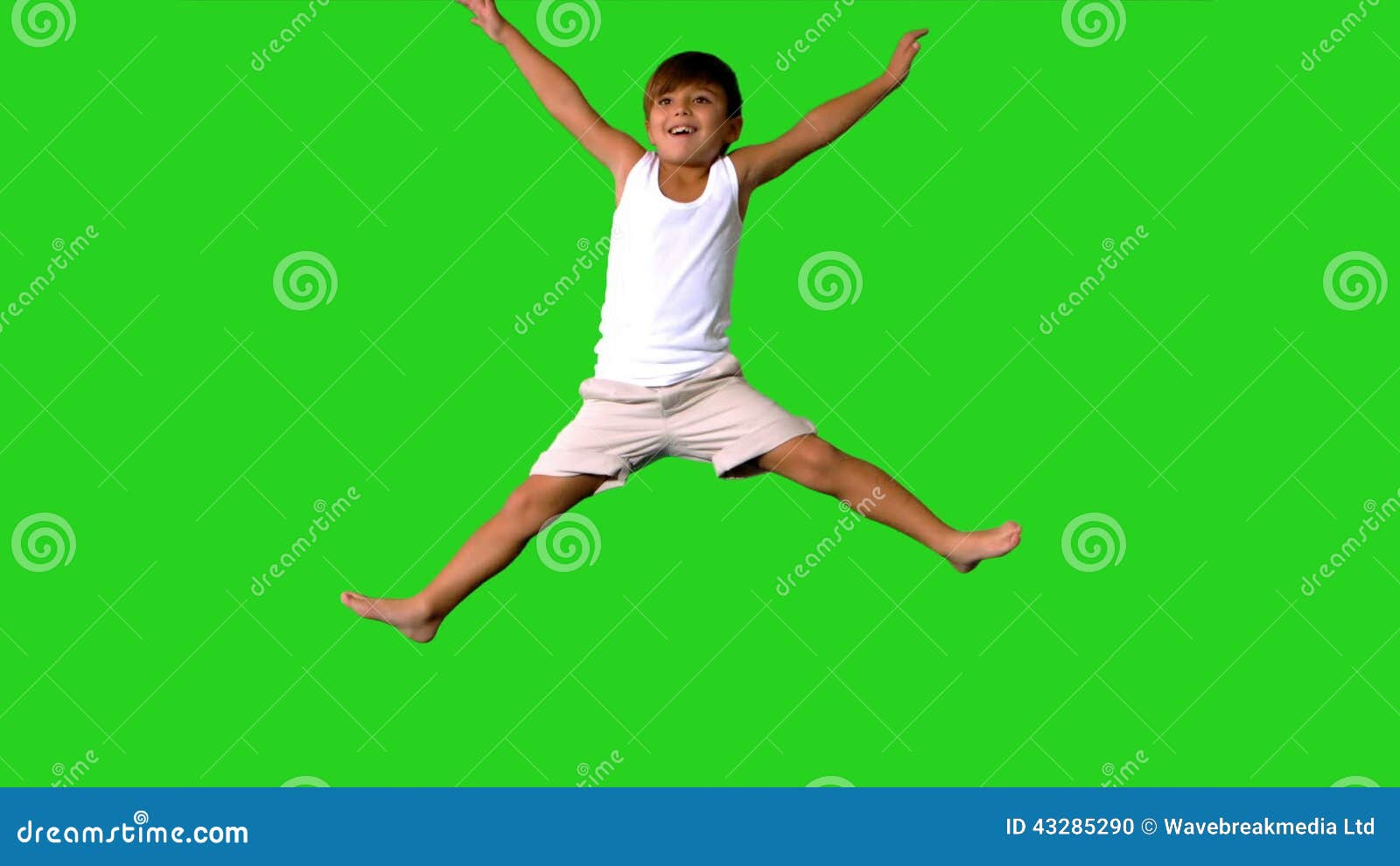 Happy Little Boy Jumping on Green Screen Stock Footage - Video of happy ...