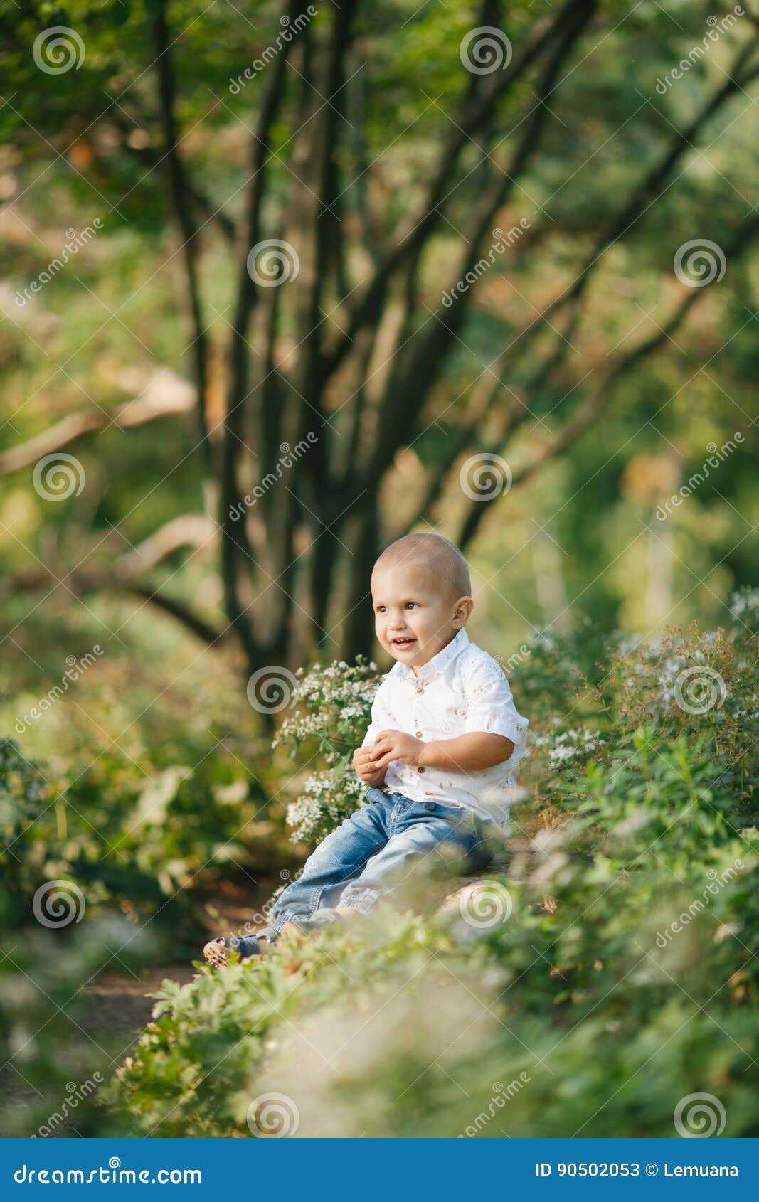 Happy little boy outside stock image. Image of child - 90502053