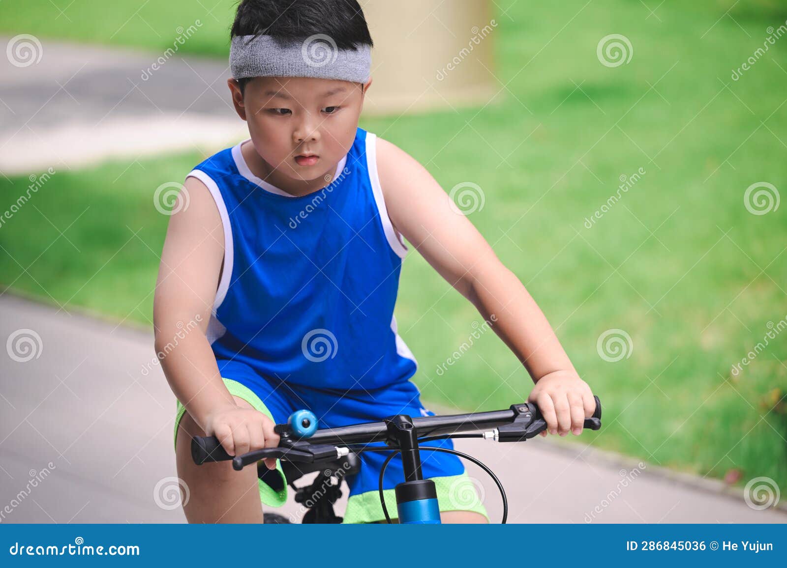 Happy Boy Ride on a Bicycle Stock Photo - Image of bike, bicycle: 286845036