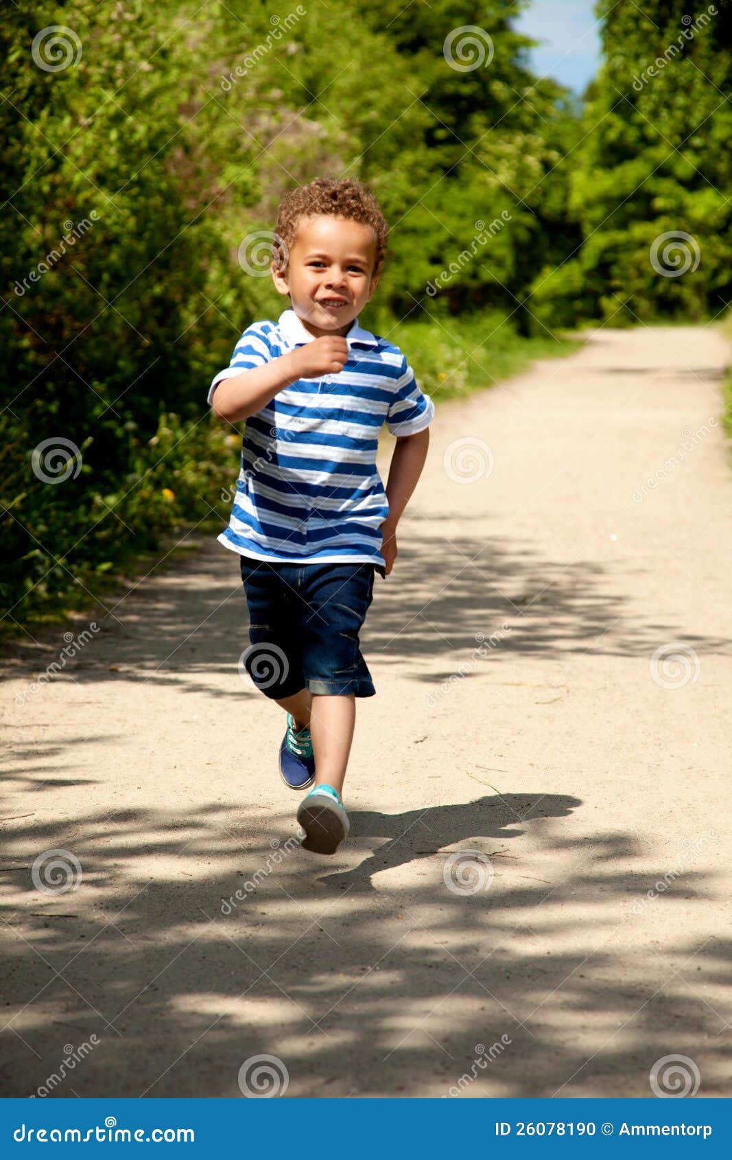 Happy Little Boy Running stock photo. Image of outside - 26078190