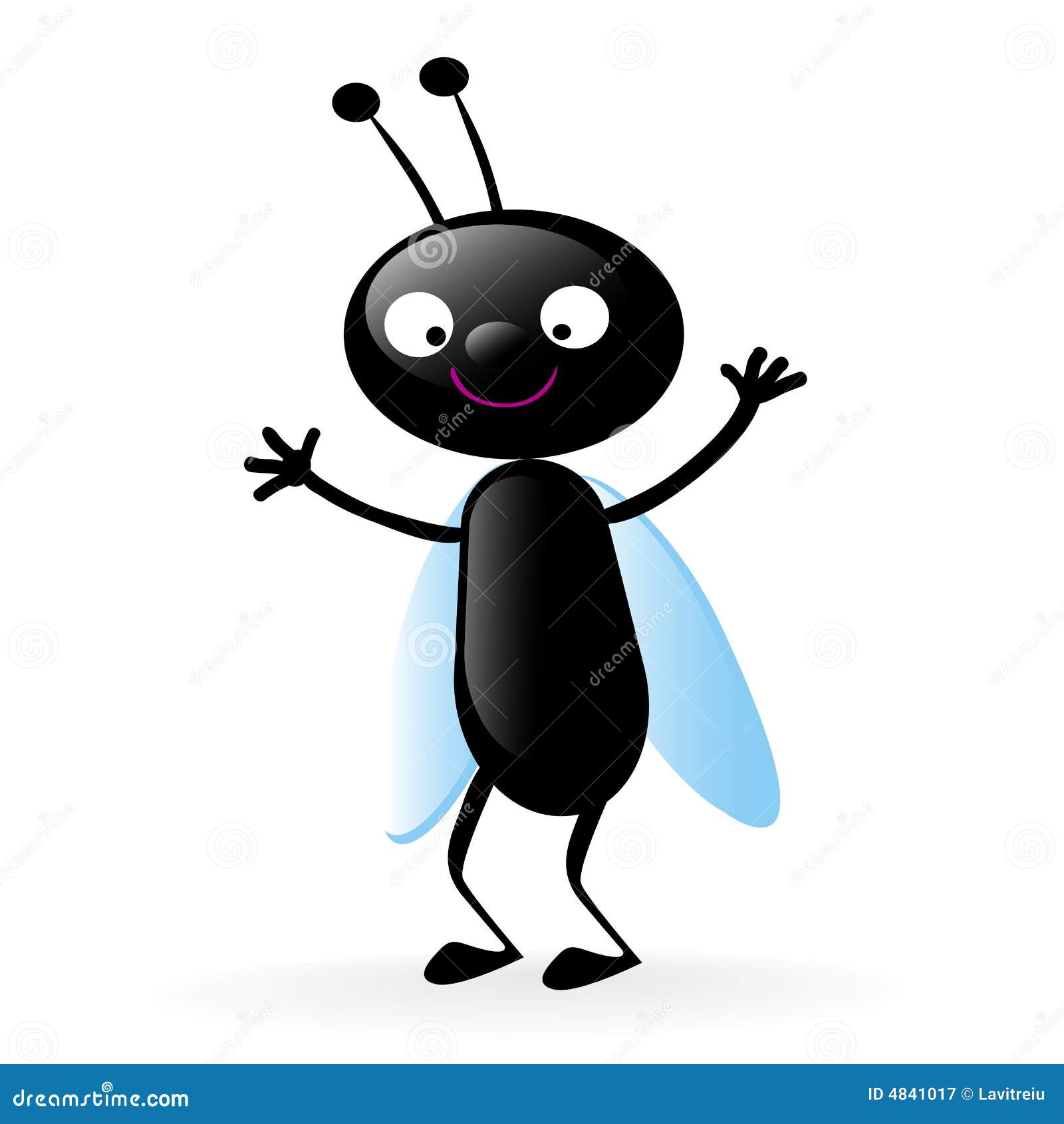 Happy little bug stock vector. Illustration of enjoy, humorous - 4841017