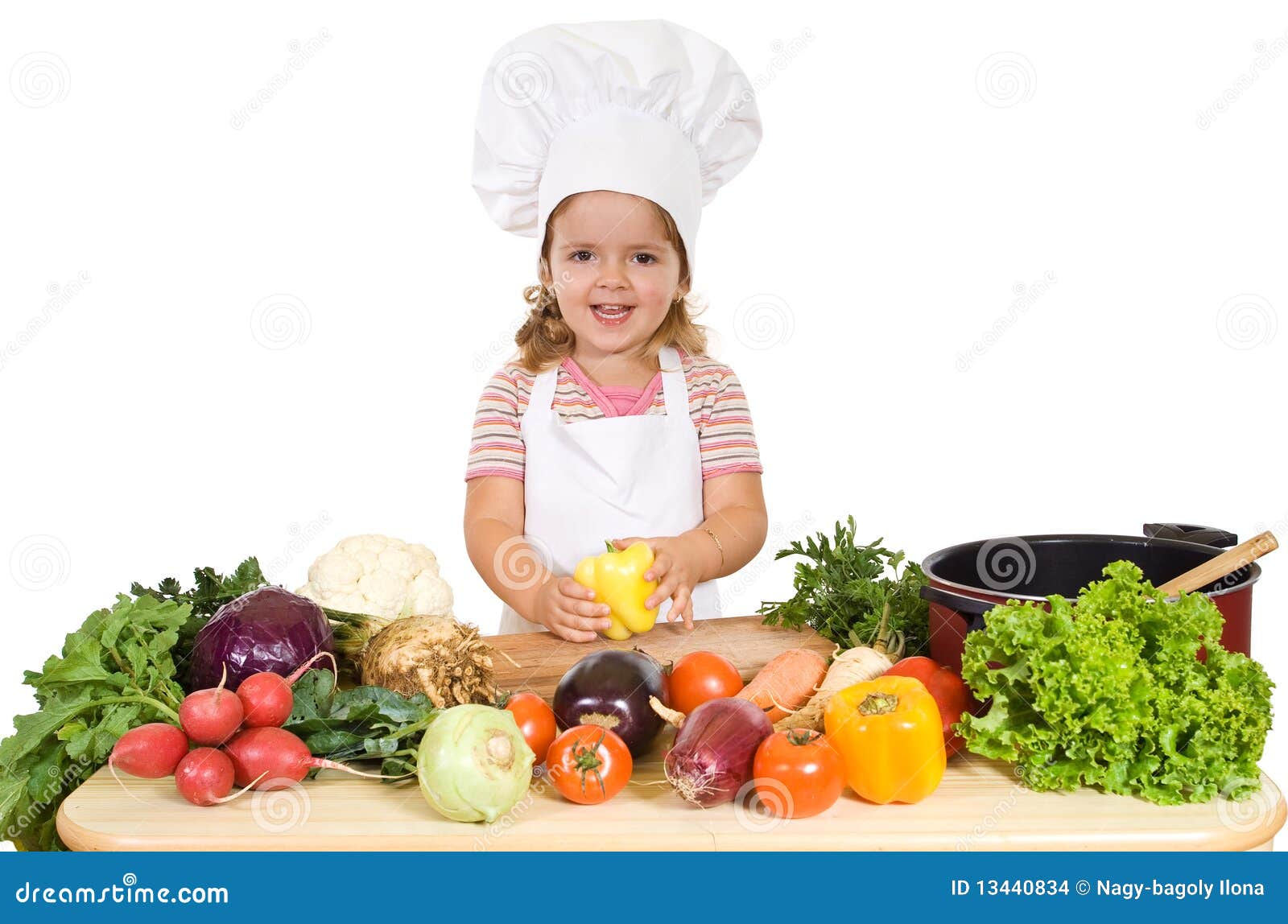 Happy Little Chef with Vegetables Stock Photo - Image of nutrition ...