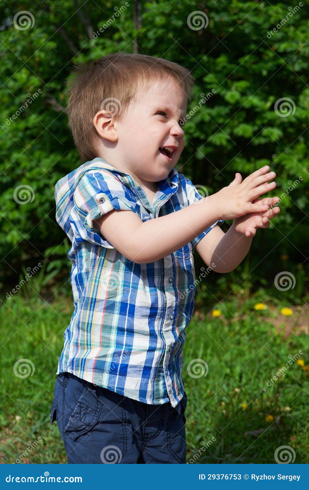 Happy little child stock image. Image of protect, outdoors - 29376753