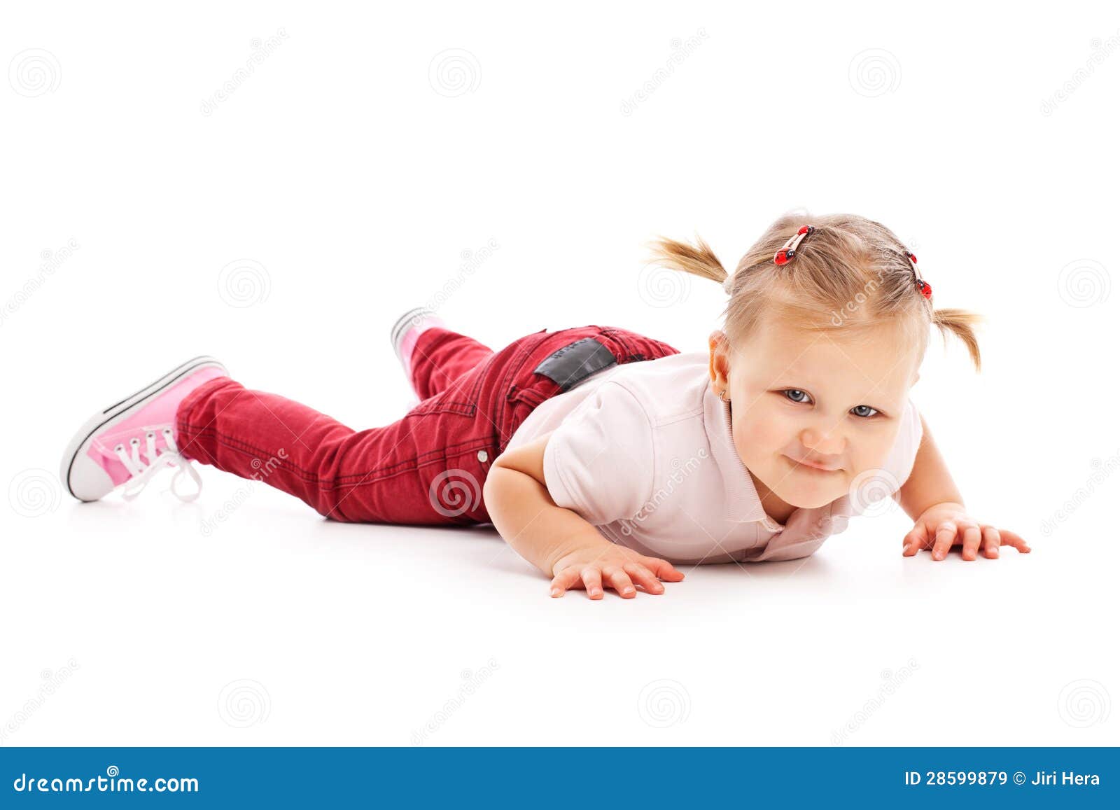 Happy Little Child Posing in Studio Stock Image - Image of beautiful ...