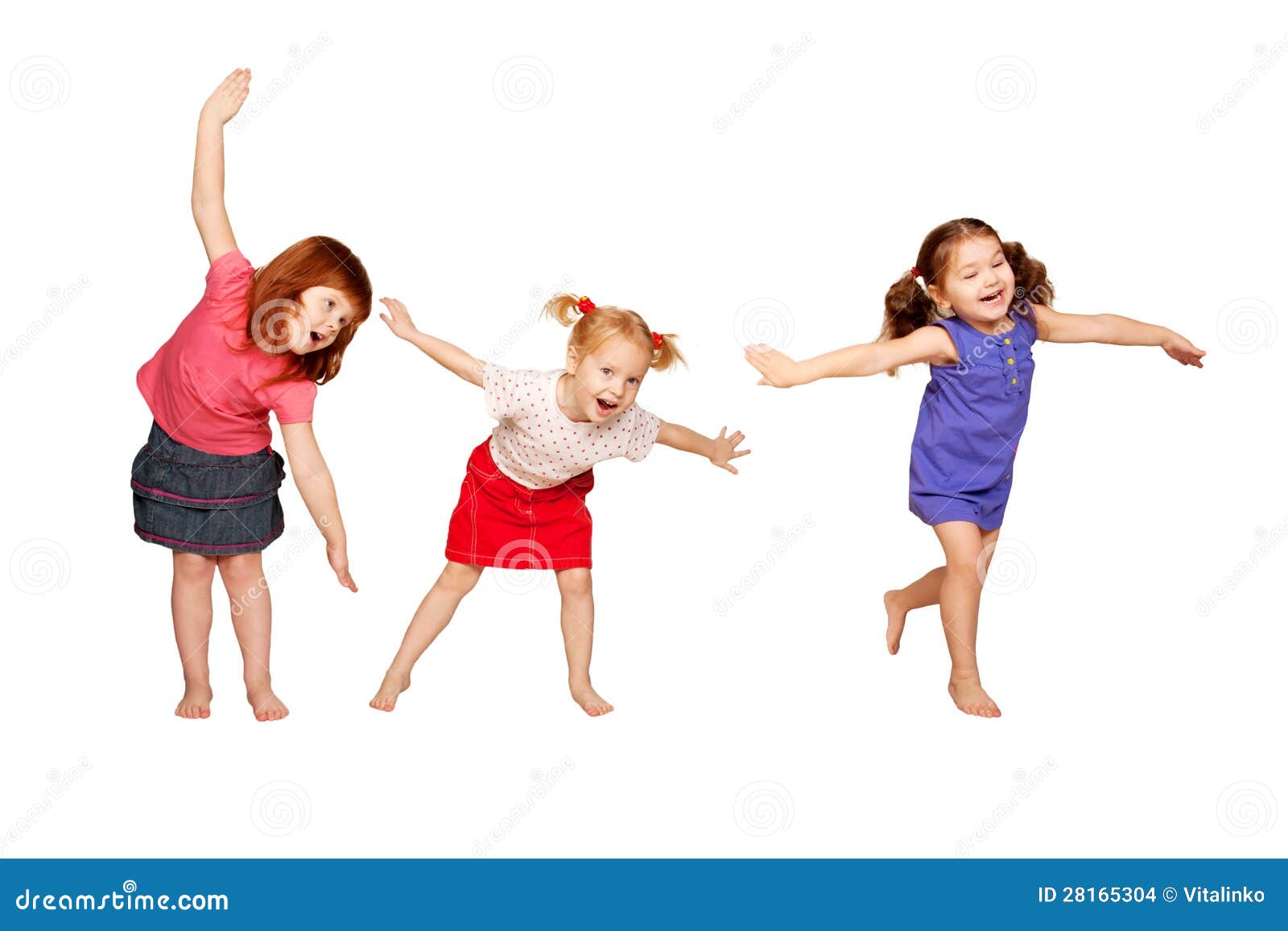 Happy Little Children Dancing. Joyful Party. Stock Images - Image: 28165304