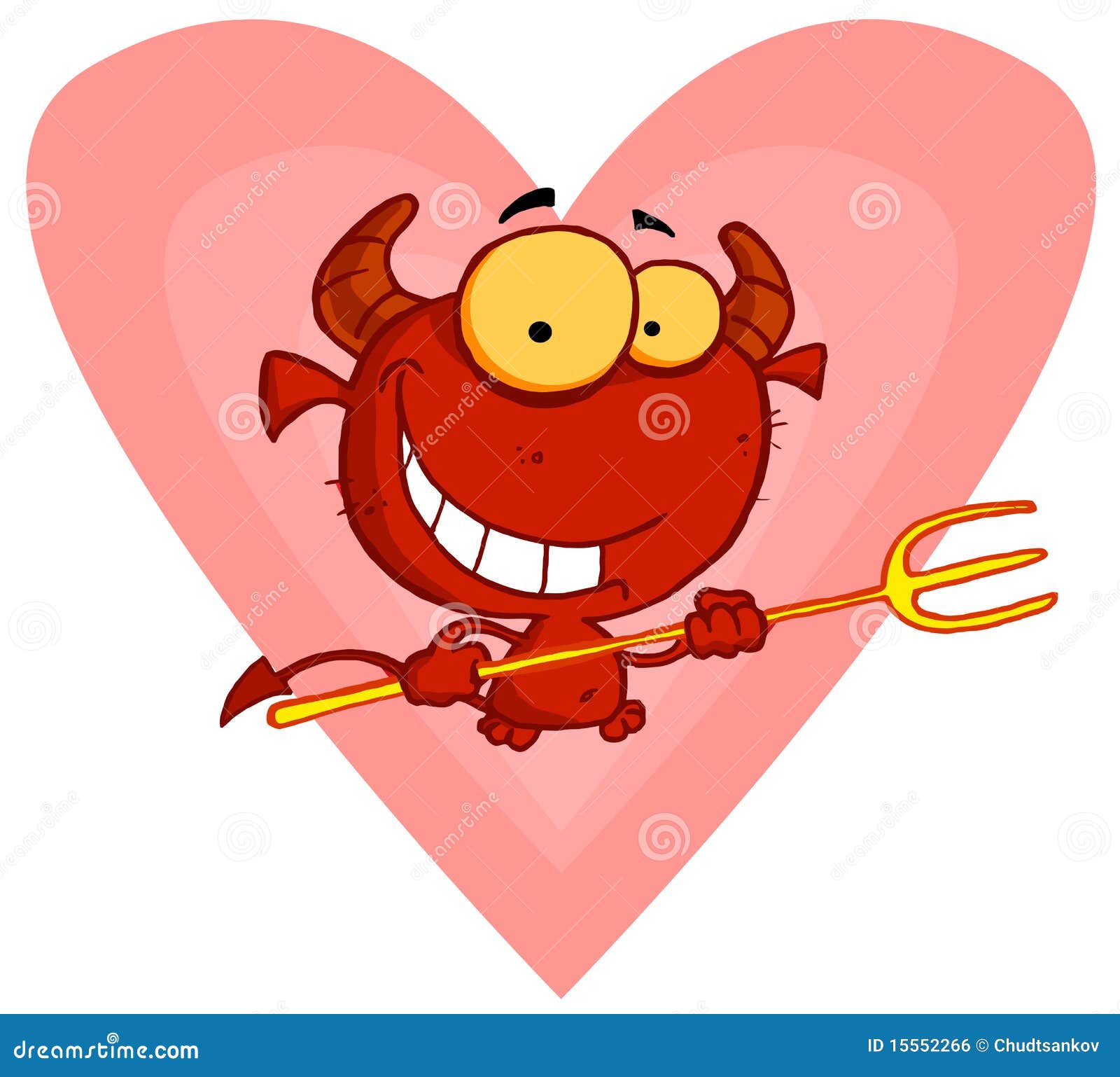 Happy Little Devil with Pitchfork Stock Vector - Illustration of ...