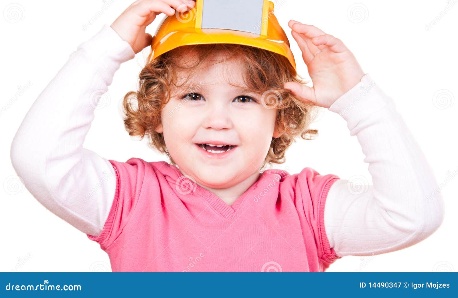 Happy little engineer stock image. Image of girl, building - 14490347