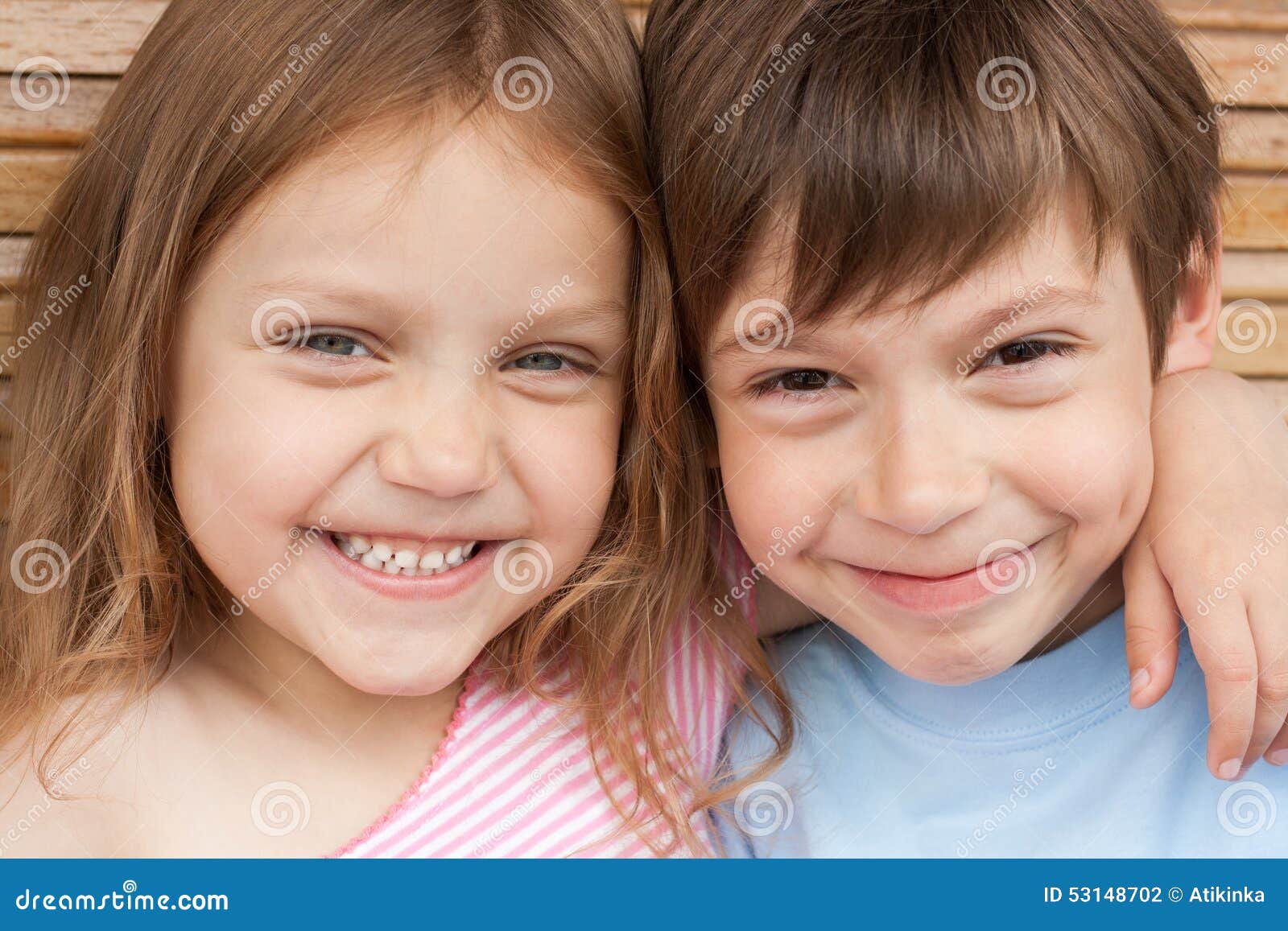 Two Little Friends Playing Together In Playground. Stock Image ...