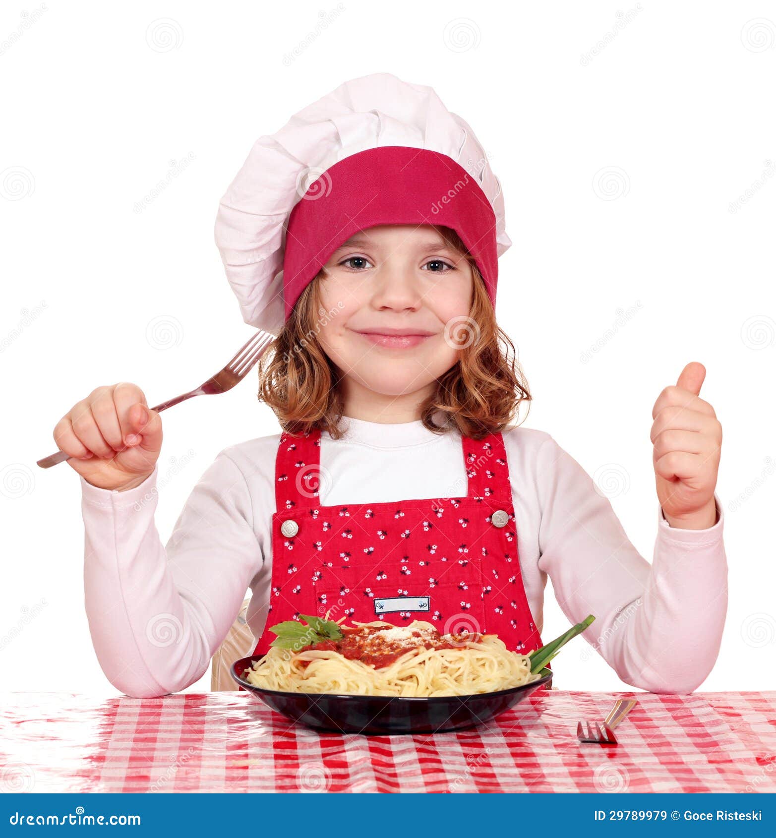 Little Girl Cook with Spaghetti Stock Image - Image of dish, children ...