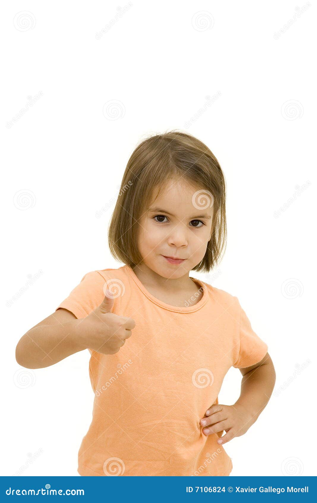 Happy Little Girl Giving Ok Stock Photo - Image of adorable, smirk: 7106824