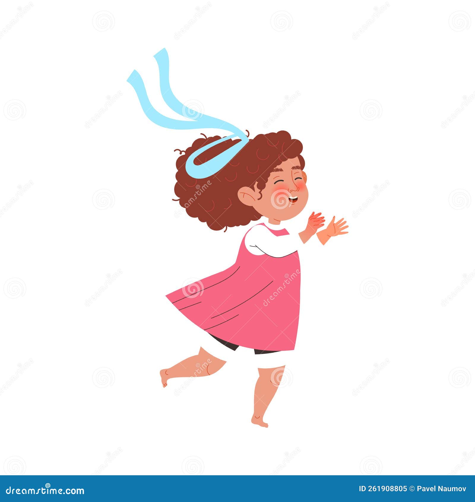 Happy Little Girl Having Fun Playing and Enjoying Summer Vector ... Happy Little Girl Having Fun Playing and Enjoying Summer Vector ...